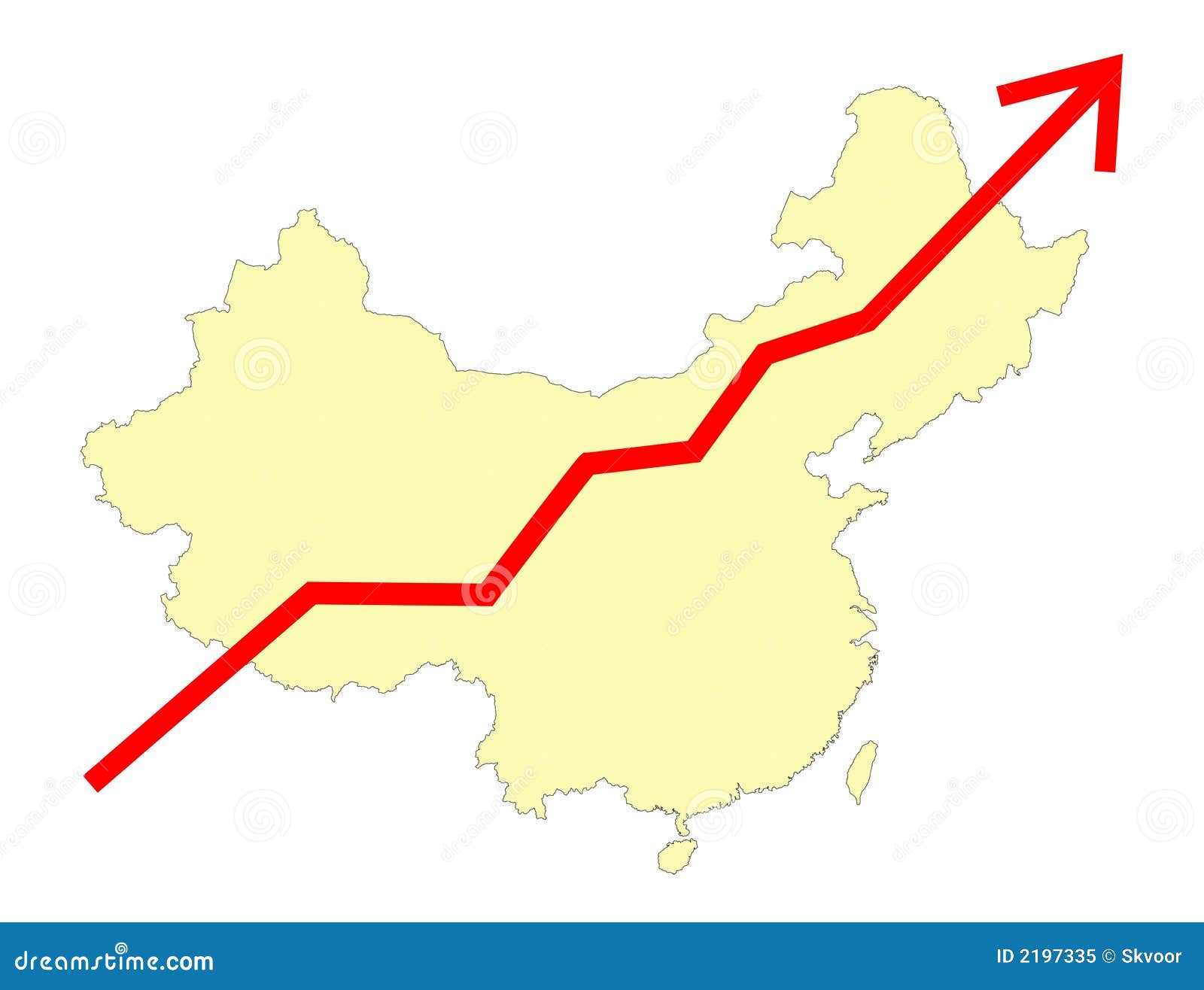 Map of China with Grow Graph Stock Illustration - Illustration of ...