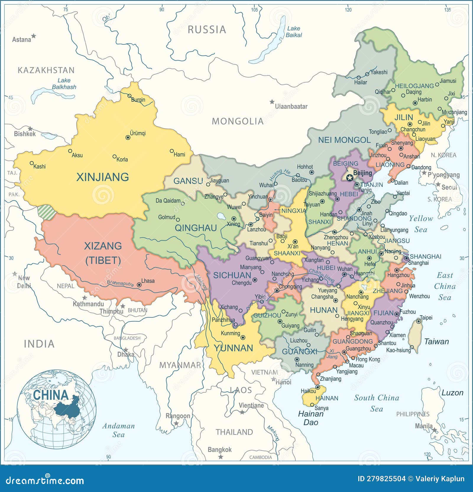 China Map - Highly Detailed Vector Illustration Stock Vector ...