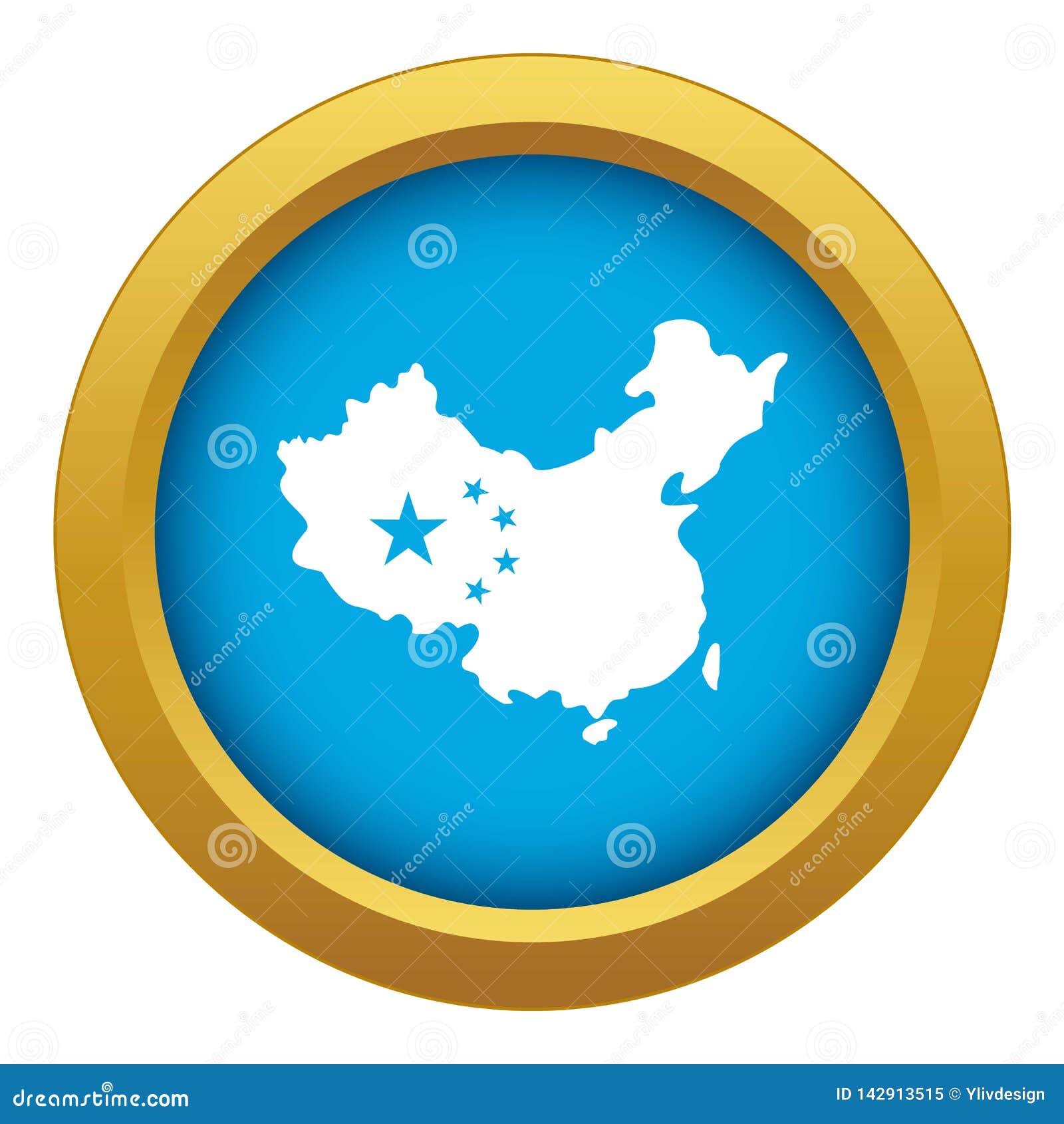 Map of China Icon Blue Vector Isolated Stock Vector - Illustration of ...