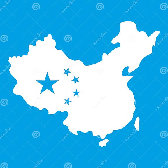 Map of China icon white stock vector. Illustration of border - 96359973