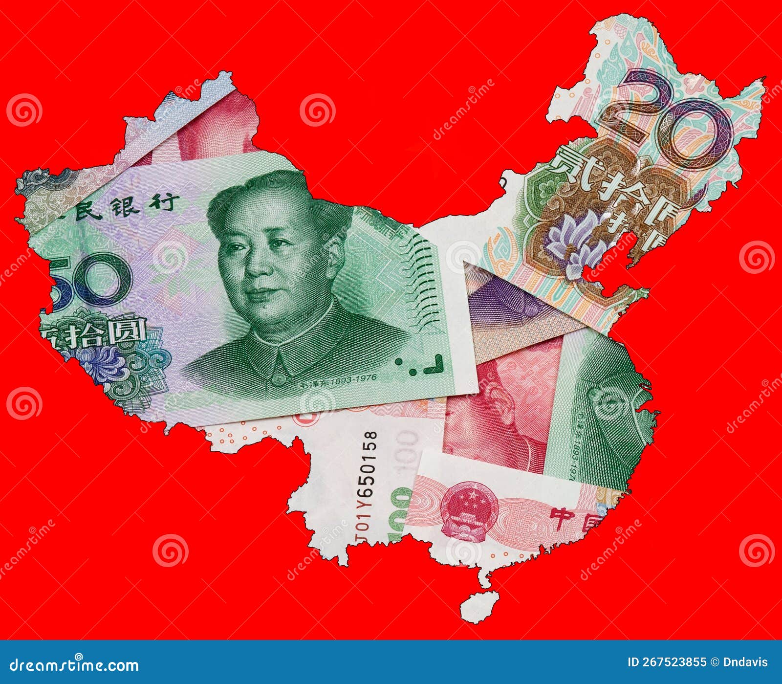 A Map of China Using the Chinese RMB Stock Image - Image of capitals ...