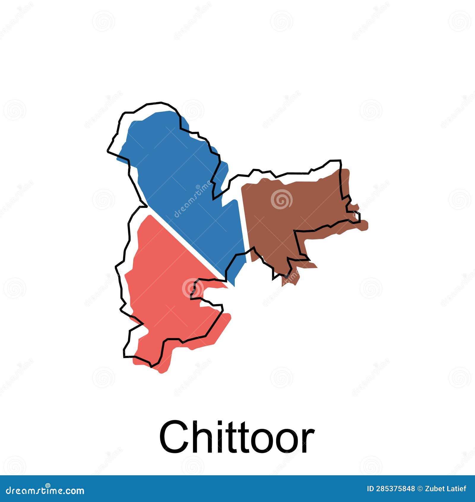 Map of Chittoor Modern Geometric Illustration, Map of India Country ...
