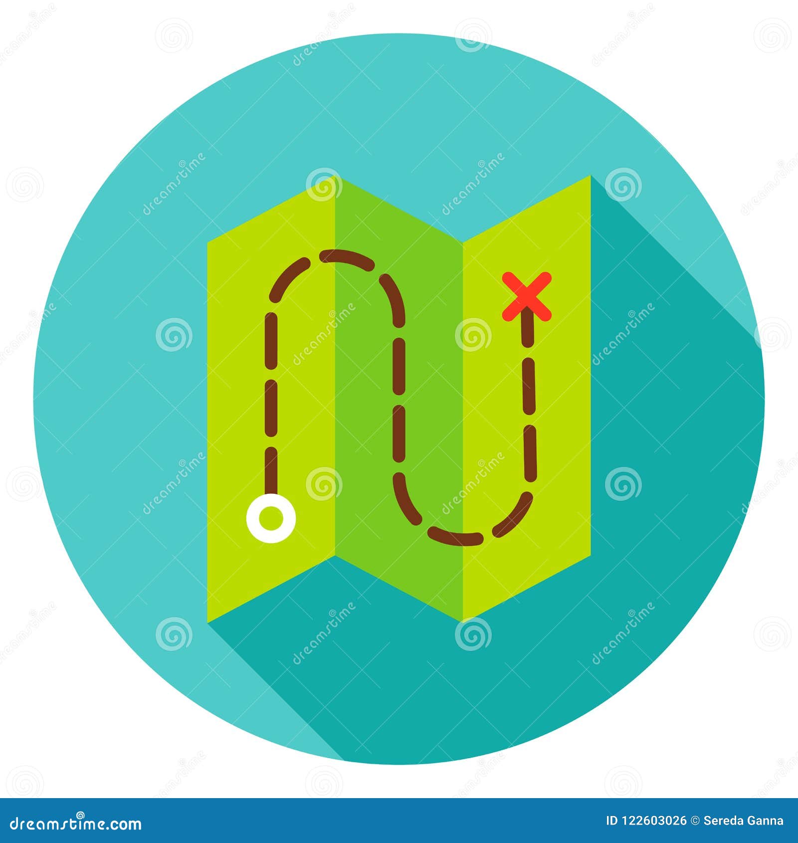 Map Circle Icon stock vector. Illustration of place - 122603026