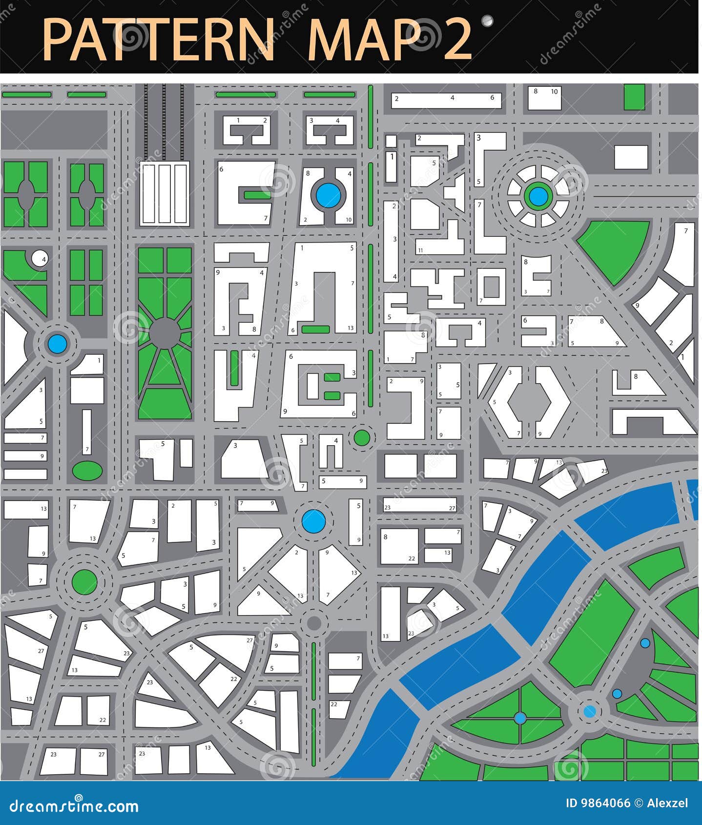 Map city stock vector. Illustration of river, land, cartography - 9864066