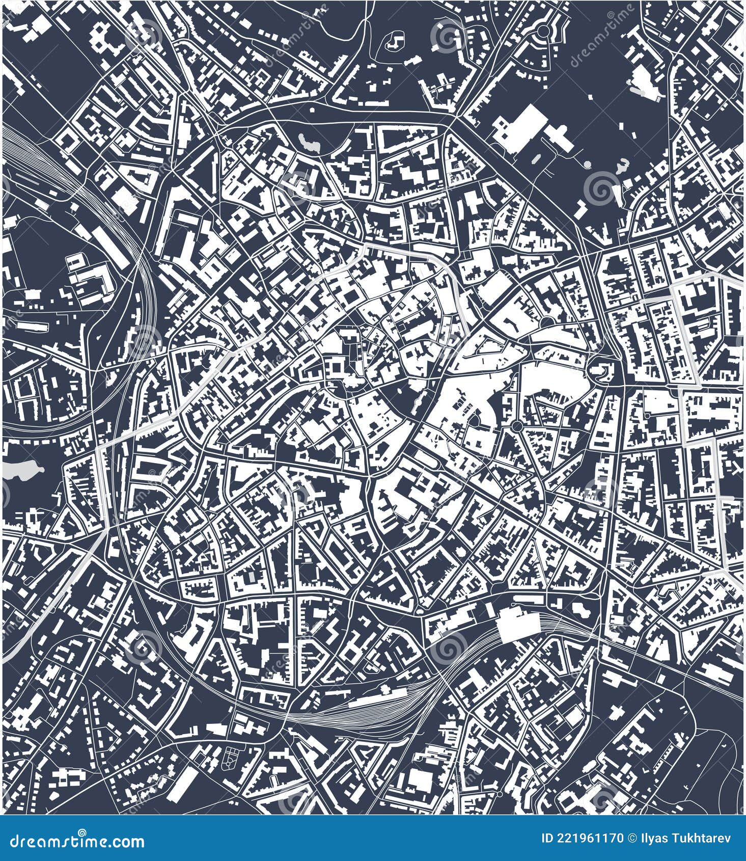 Map of the City of Aachen, Germany Stock Illustration - Illustration of ...