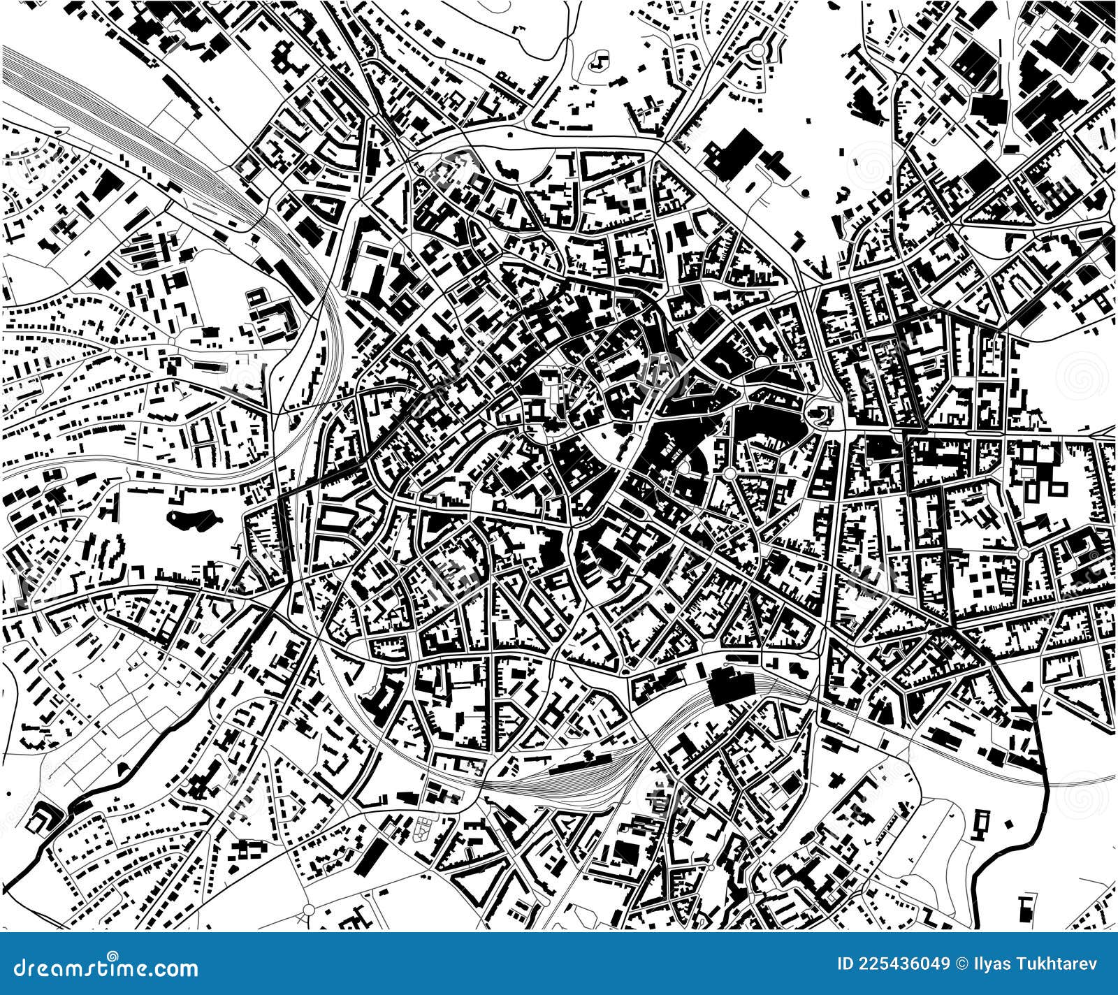 Map of the City of Aachen, Germany Stock Illustration - Illustration of ...