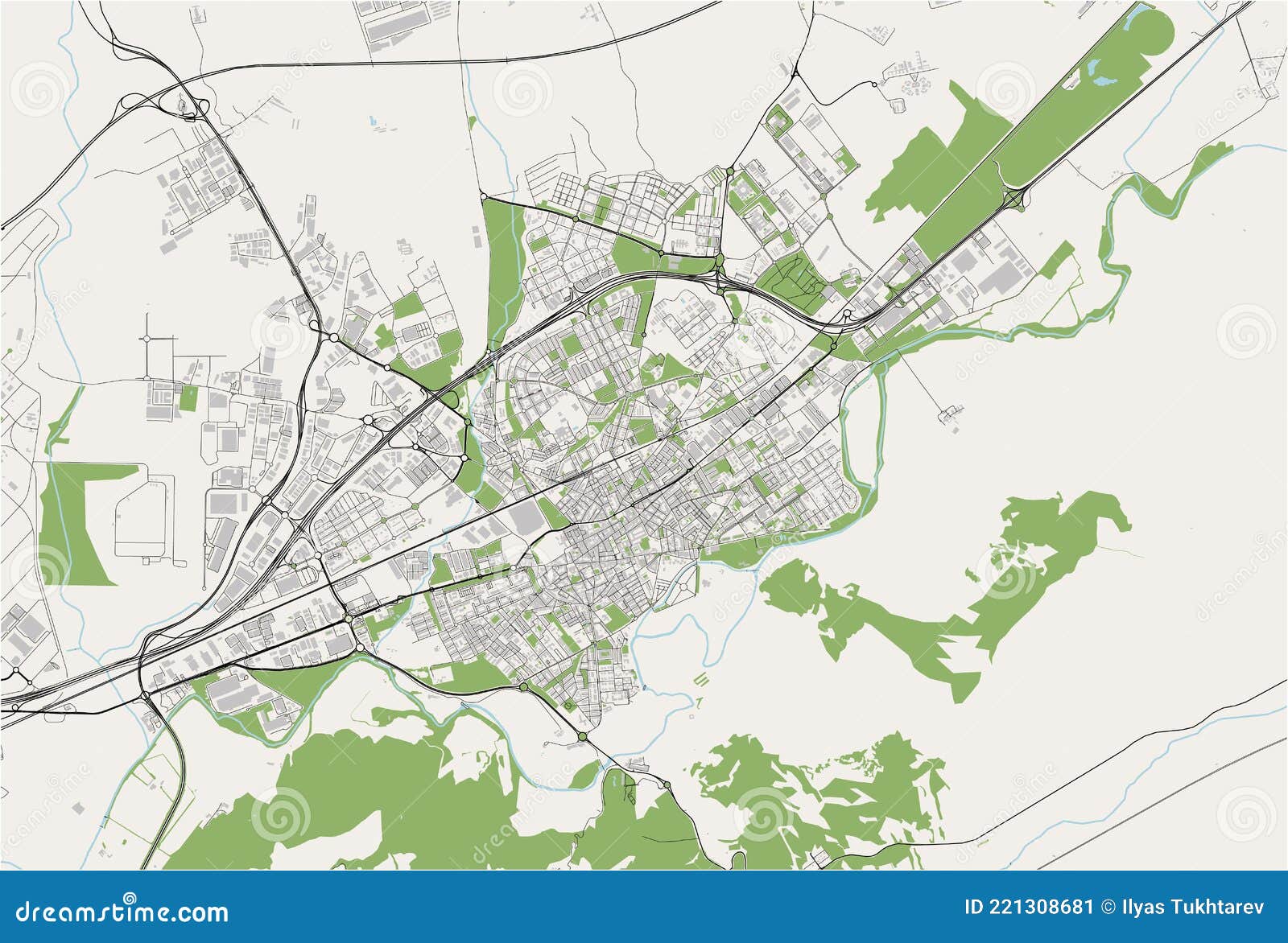 Map of the City of Alcala De Henares, Spain Stock Illustration ...