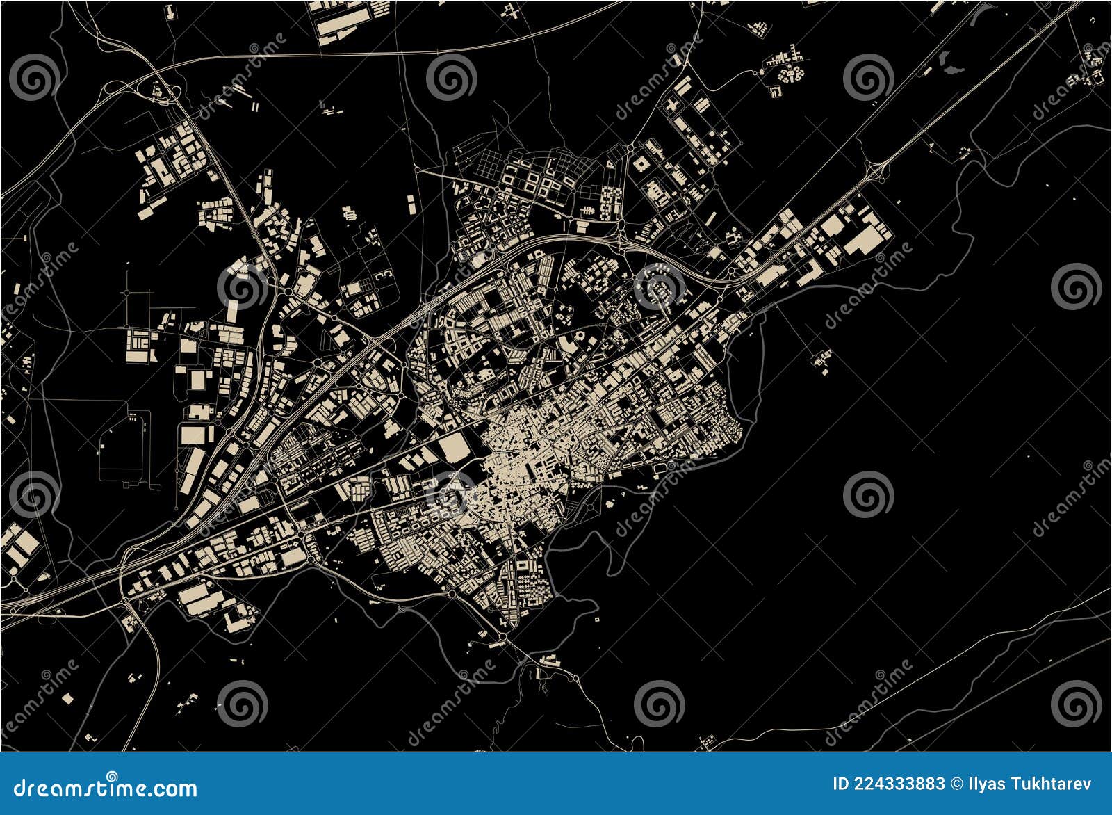 Map of the City of Alcala De Henares, Spain Stock Illustration ...