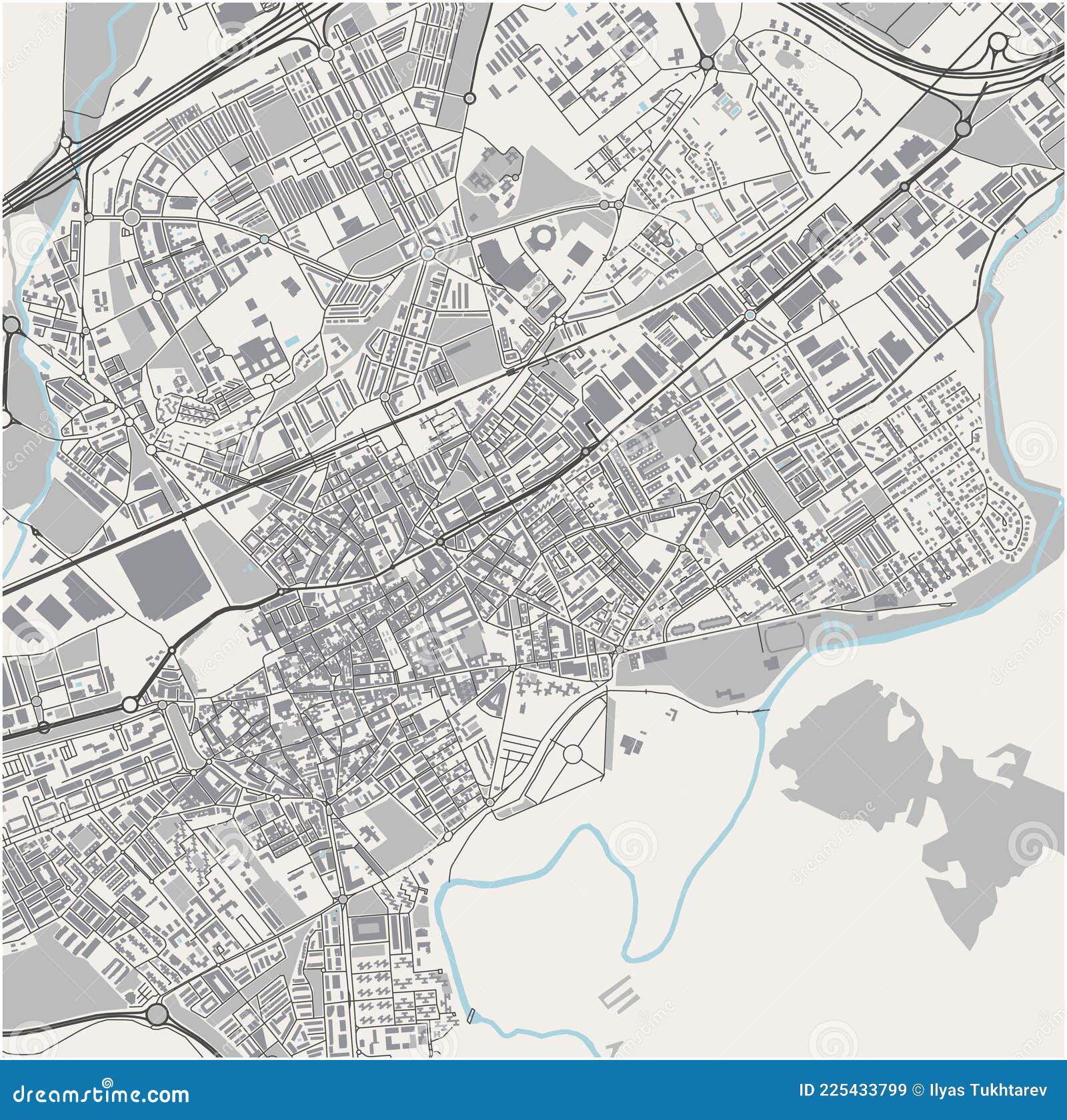 Map of the City of Alcala De Henares, Spain Stock Illustration ...