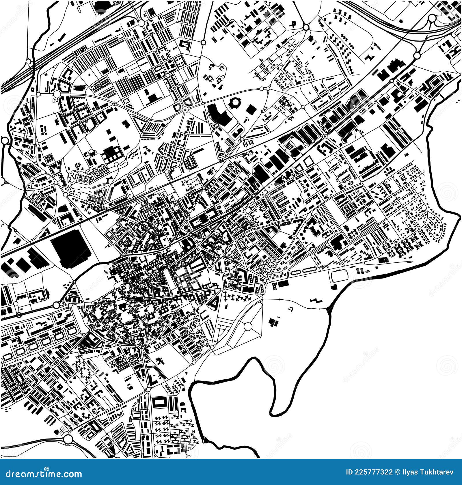 Map of the City of Alcala De Henares, Spain Stock Vector - Illustration ...