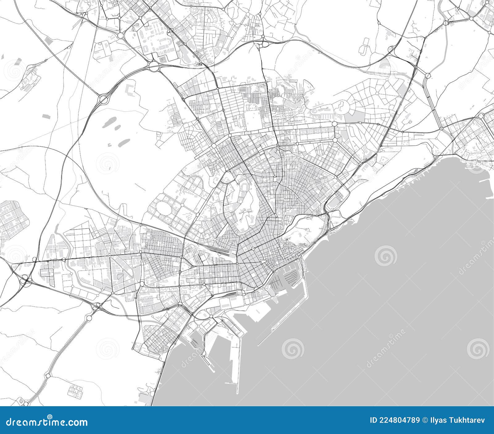 Map Of The City Of Alicante, Spain Royalty-Free Stock Image ...