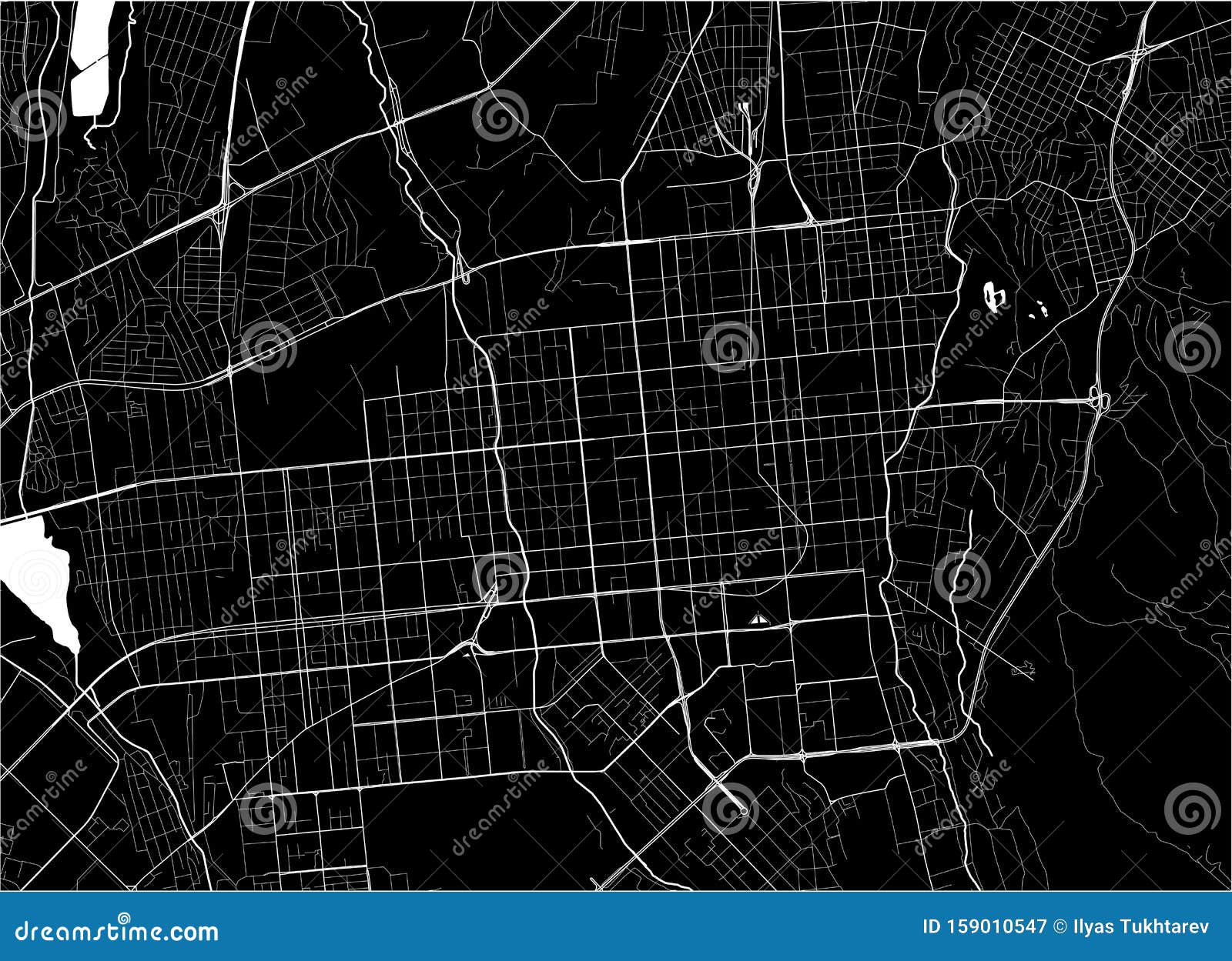 Map of the City of Almaty, Kazakhstan Stock Illustration - Illustration ...