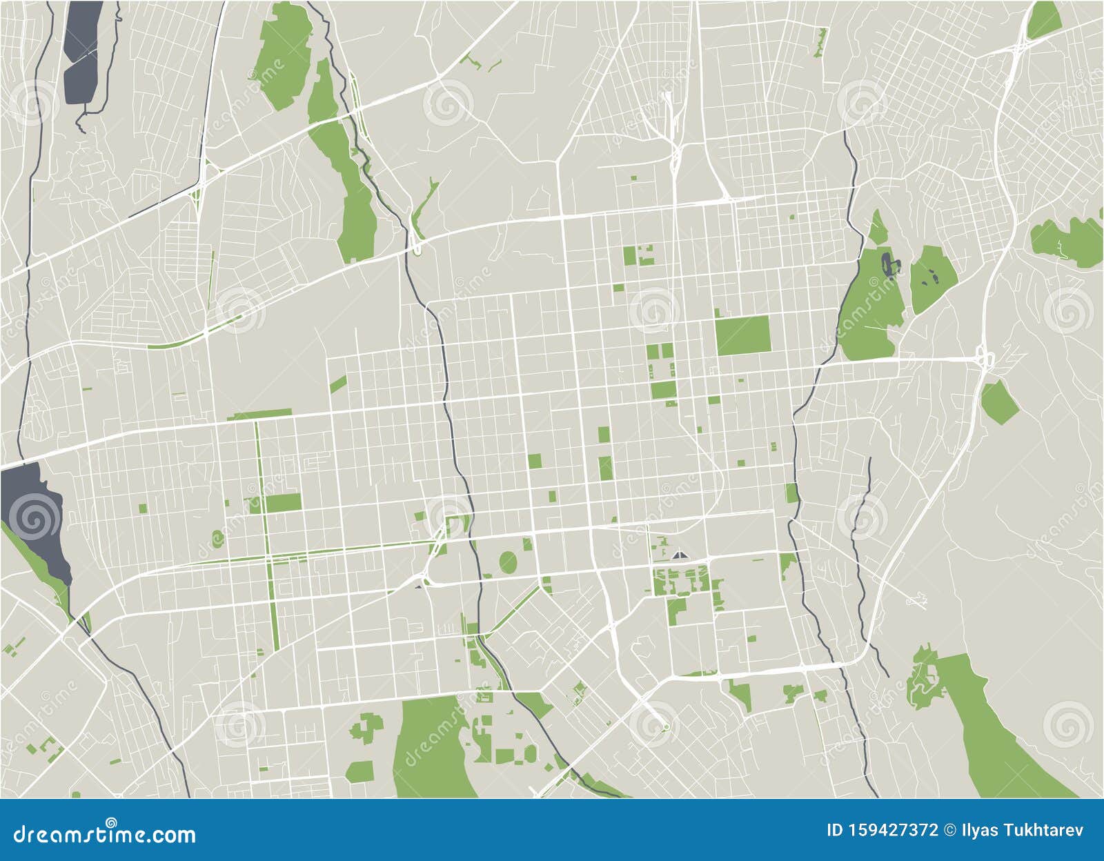 Map of the City of Almaty, Kazakhstan Stock Illustration - Illustration ...