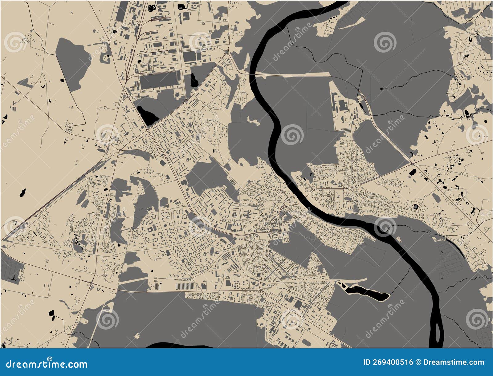 Map of the City of Alytus, Lithuania Stock Vector - Illustration of ...