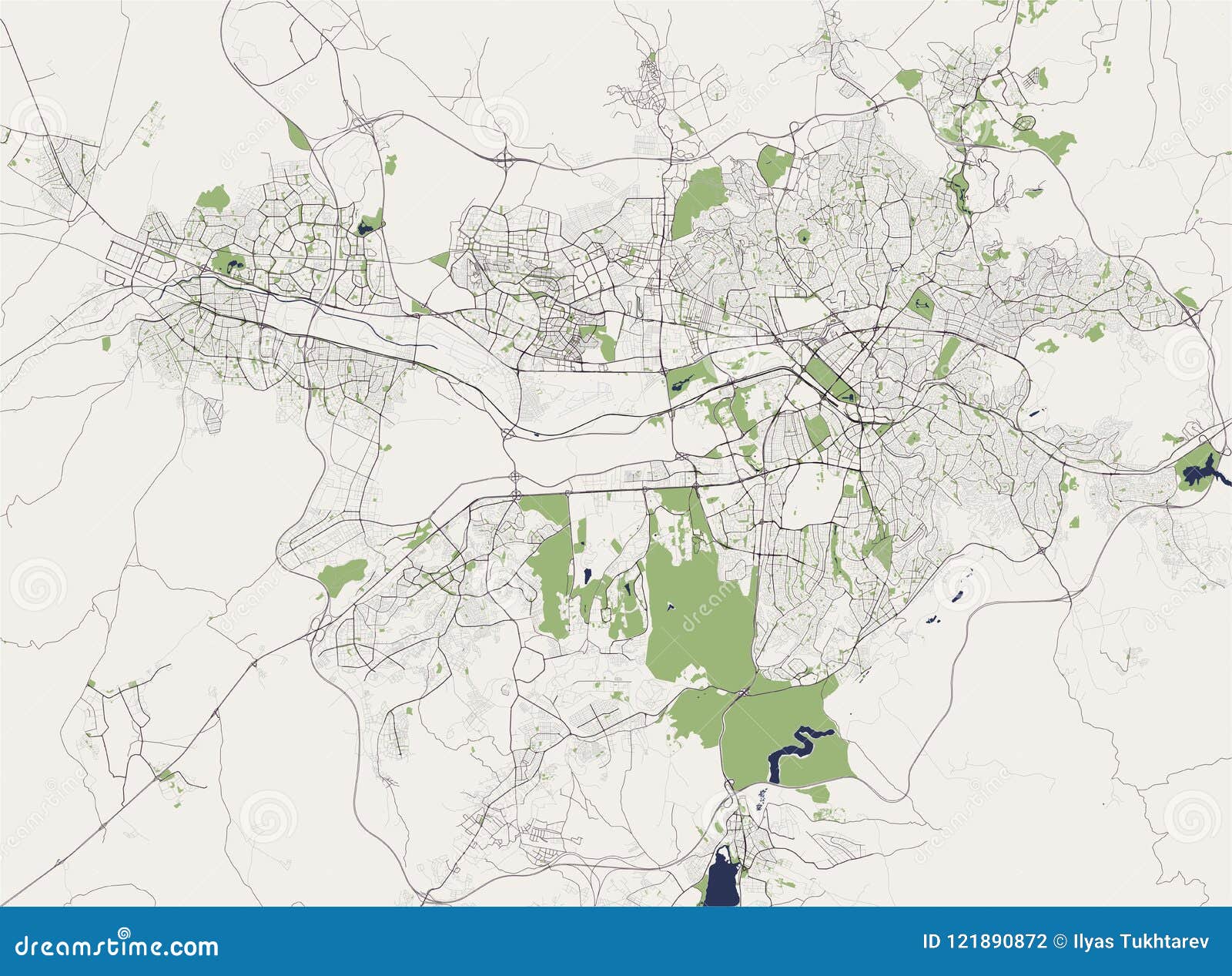 Map of the City of Ankara, Turkey Stock Vector - Illustration of ...