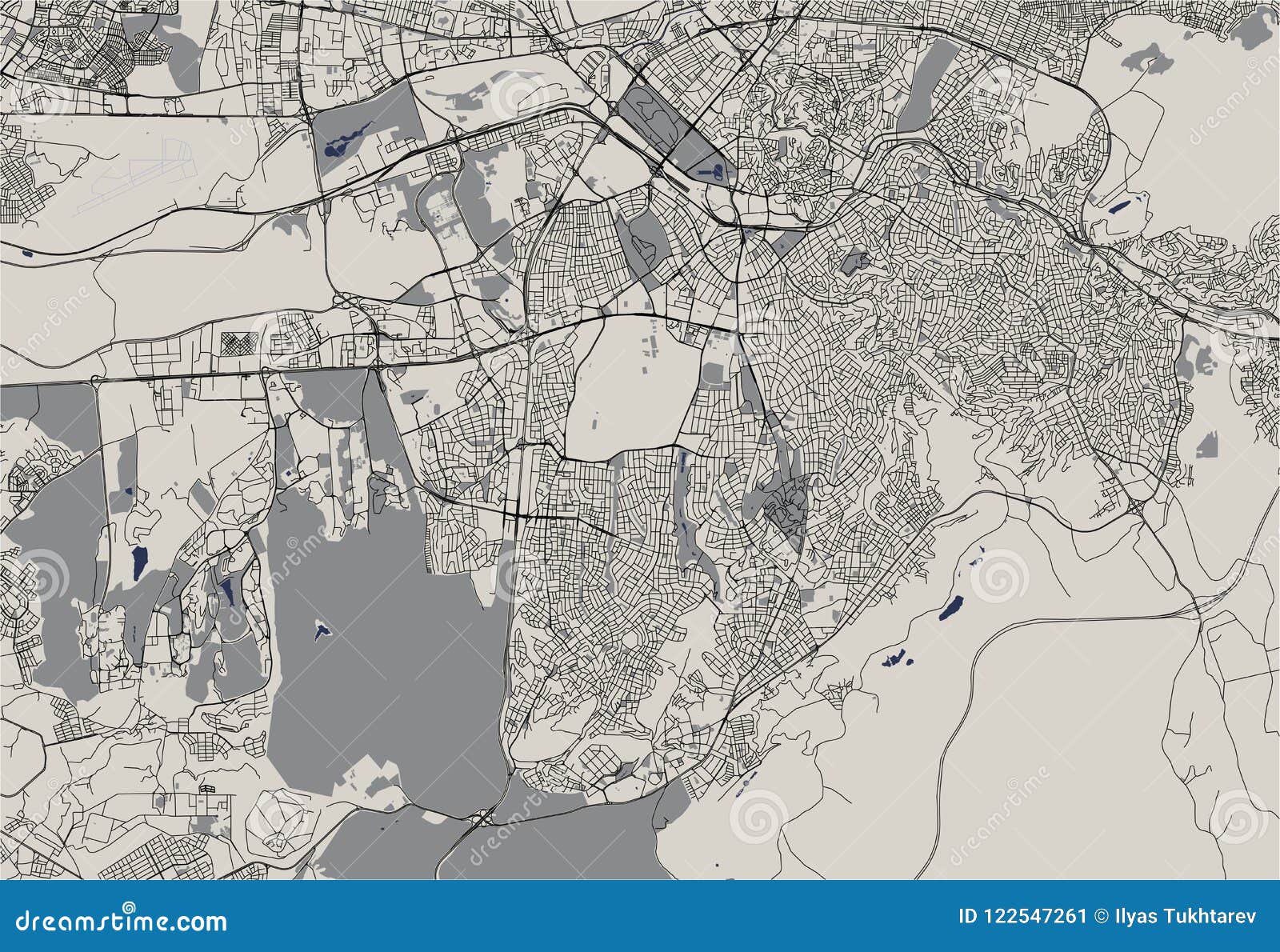 Map of the City of Ankara, Turkey Stock Vector - Illustration of ...