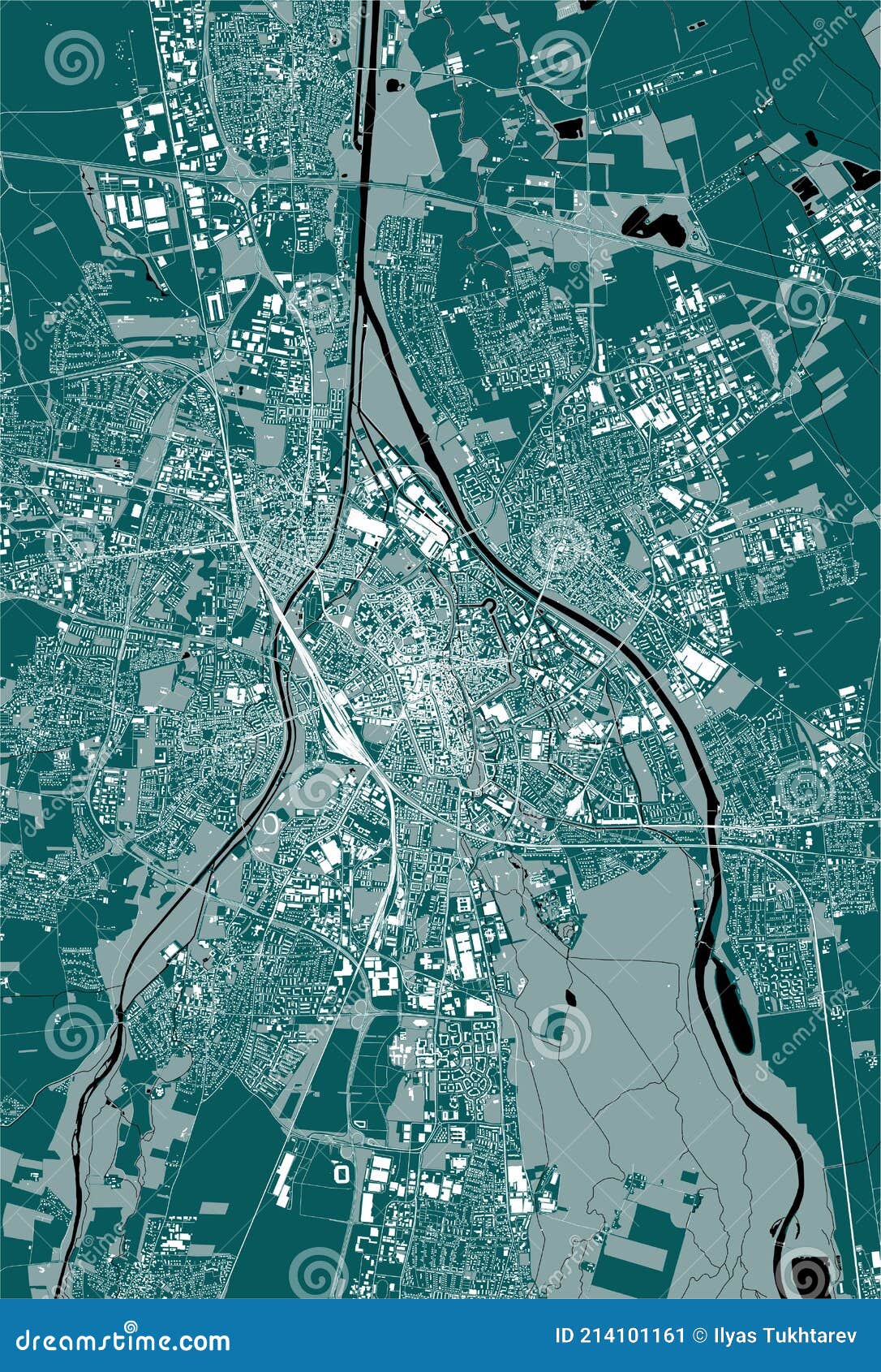 Map of the City of Augsburg, Germany Stock Vector - Illustration of ...