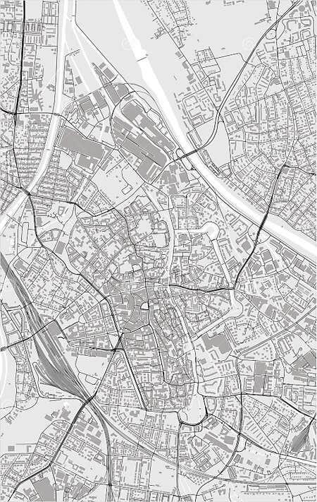 Map of the City of Augsburg, Germany Stock Illustration - Illustration ...