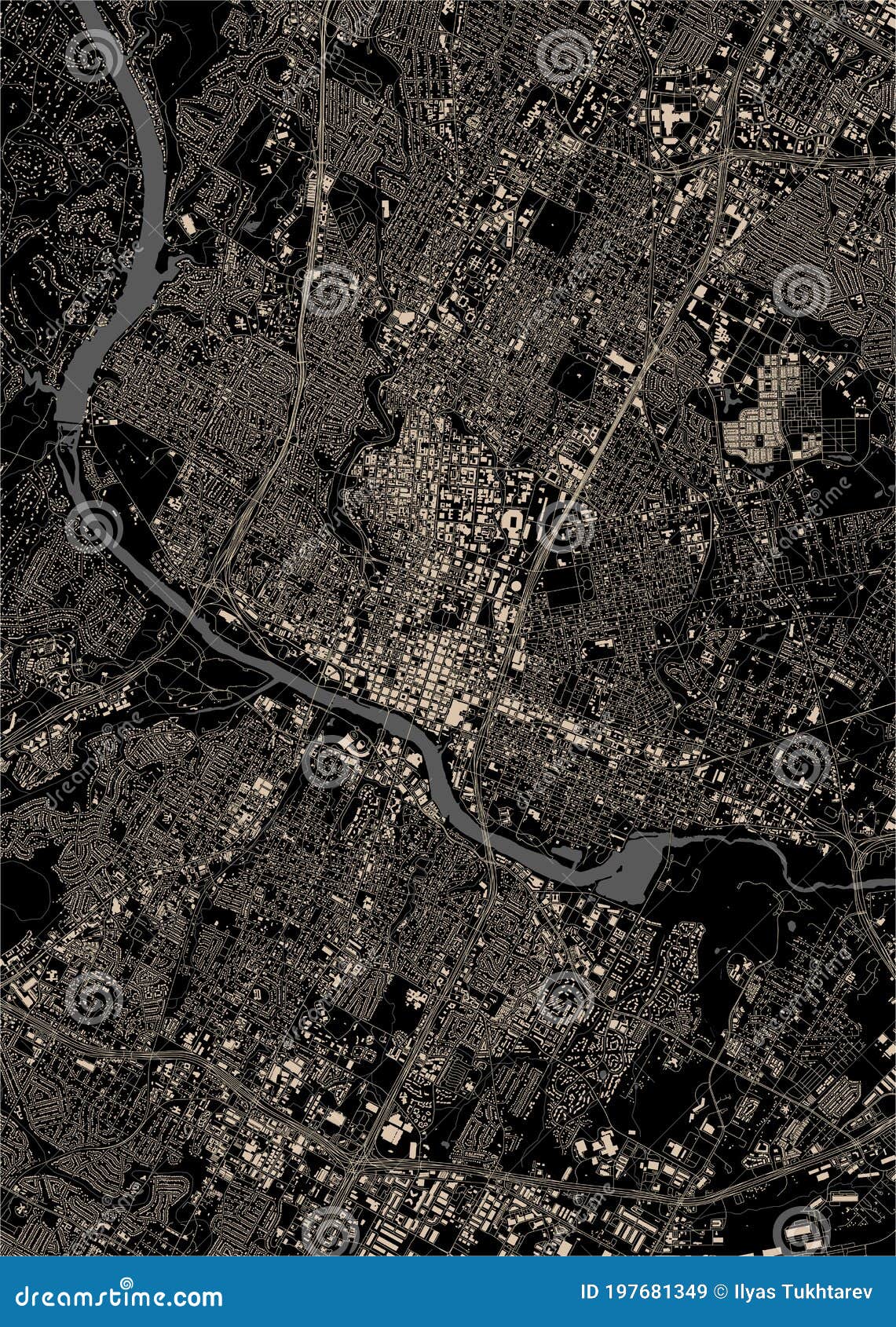 Map of the City of Austin, Texas, USA Stock Image - Image of america ...