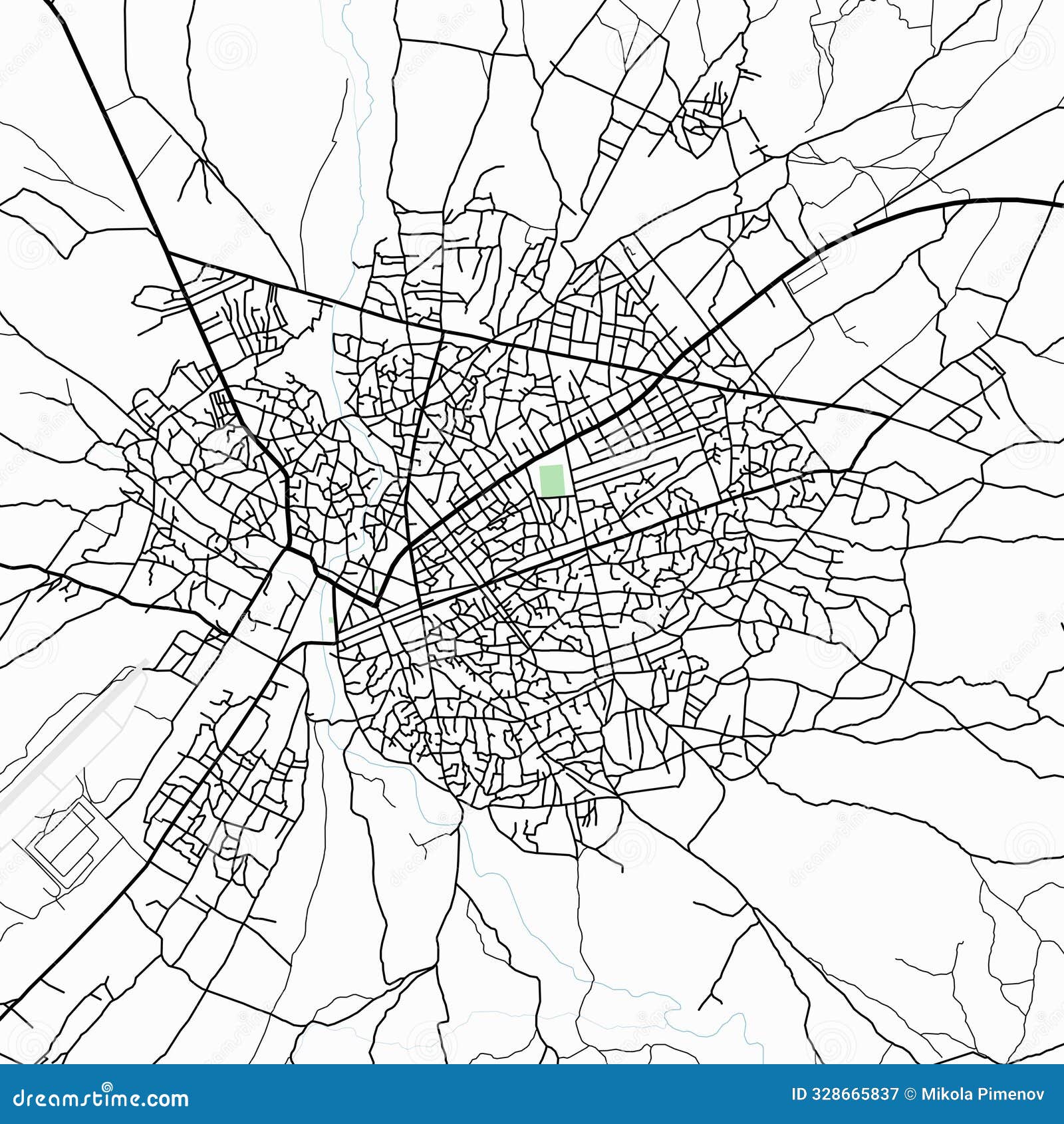 Map of the city of Baidoa. stock illustration. Illustration of plant ...