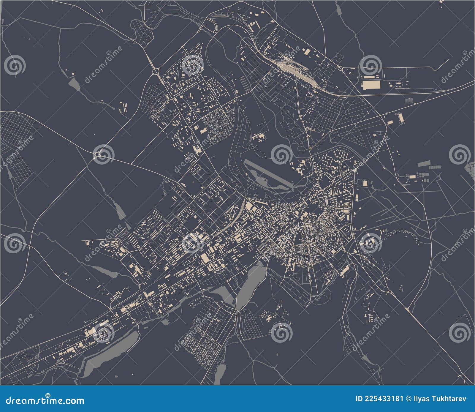 Map of the City of Balti, Moldova Stock Vector - Illustration of town ...