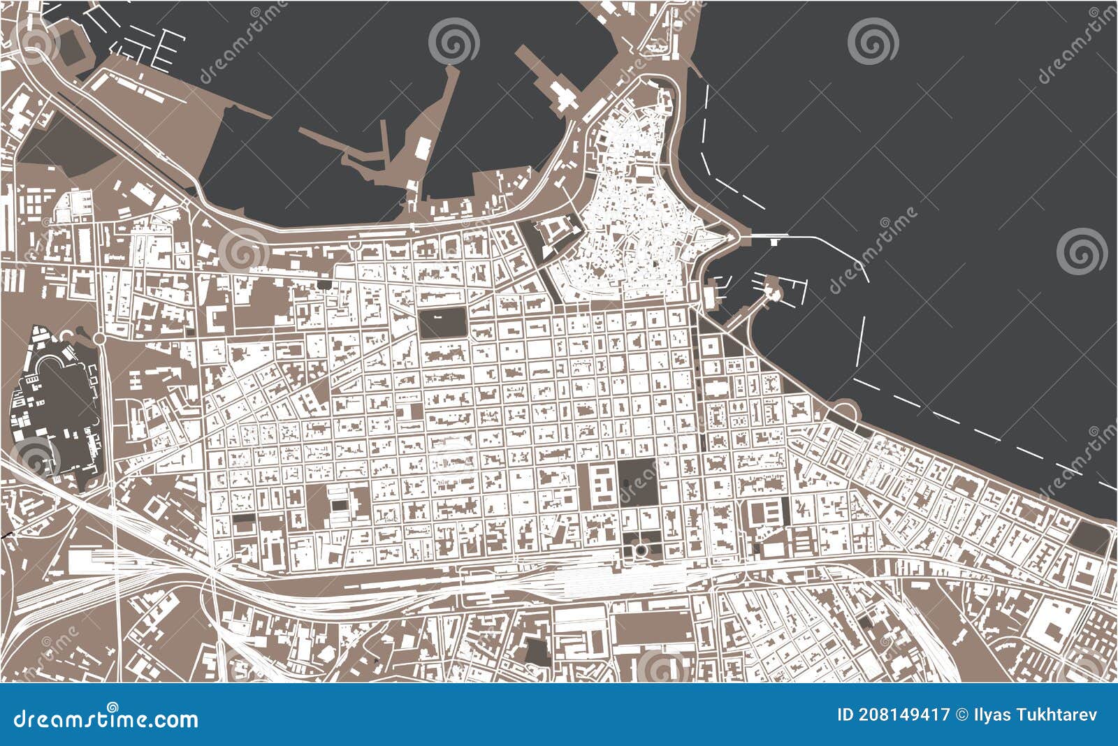 Map Of The City Of Bari Apulia Italy Cartoon Vector | CartoonDealer.com ...