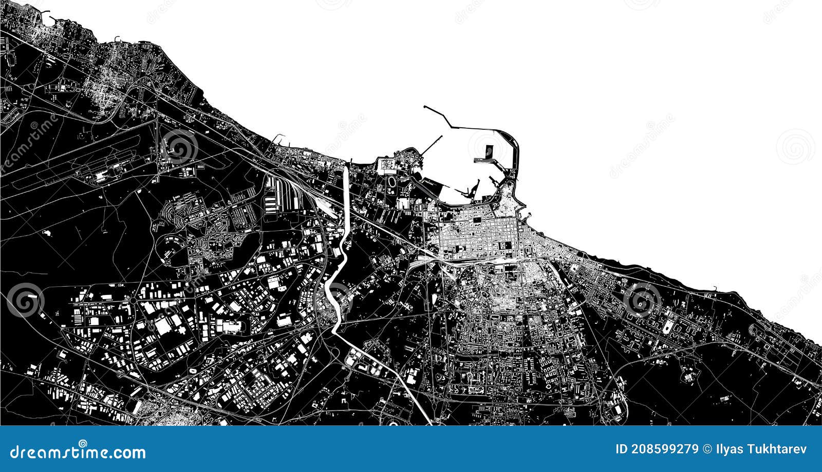 Map of the City of Bari Apulia Italy Stock Vector - Illustration of ...