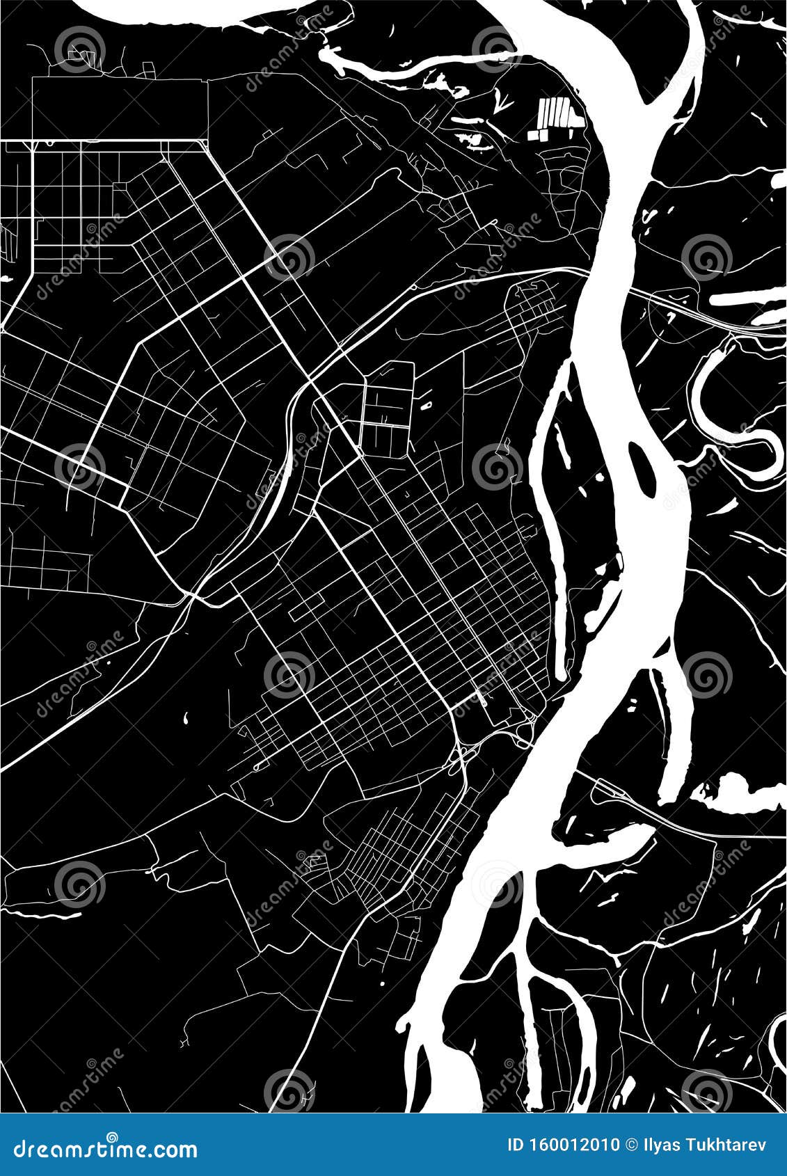 Map of the City of Barnaul, Russia Stock Illustration - Illustration of ...