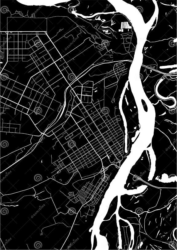 Map of the City of Barnaul, Russia Stock Illustration - Illustration of ...