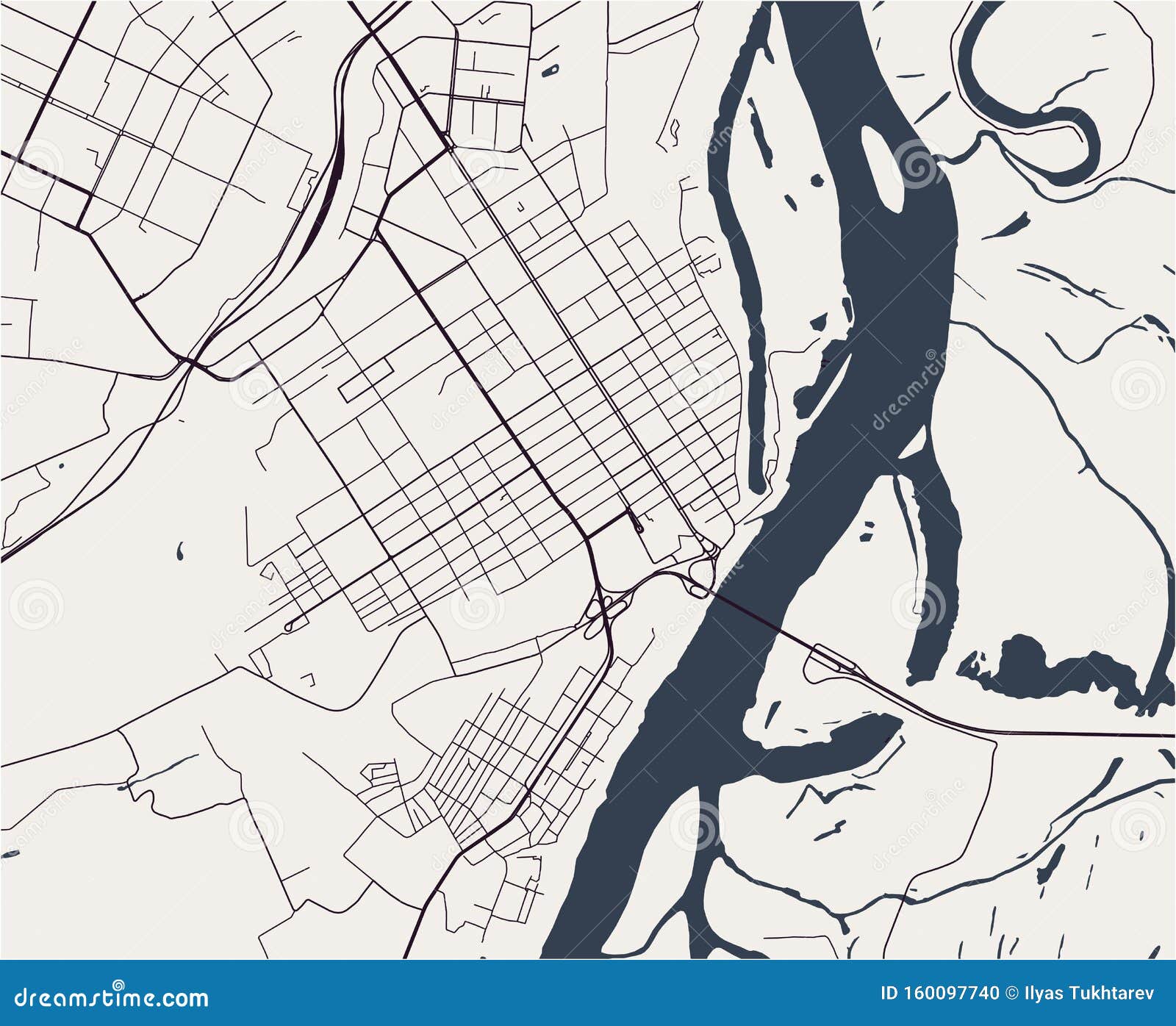 Map of the City of Barnaul, Russia Stock Illustration - Illustration of ...