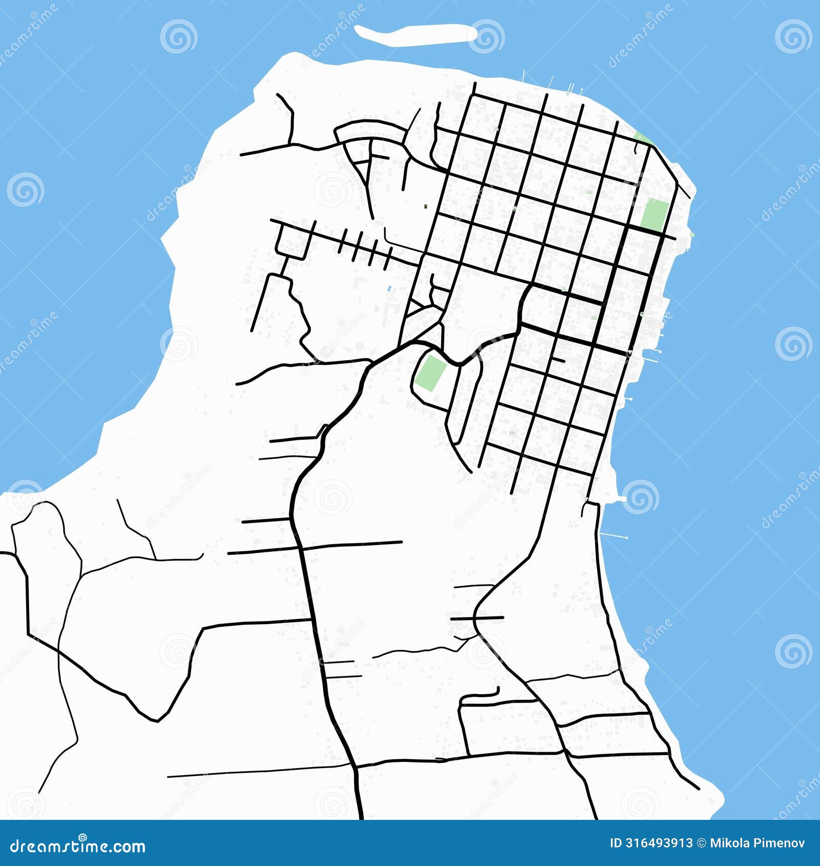 Map of the City of Bartika. Stock Illustration - Illustration of sketch ...