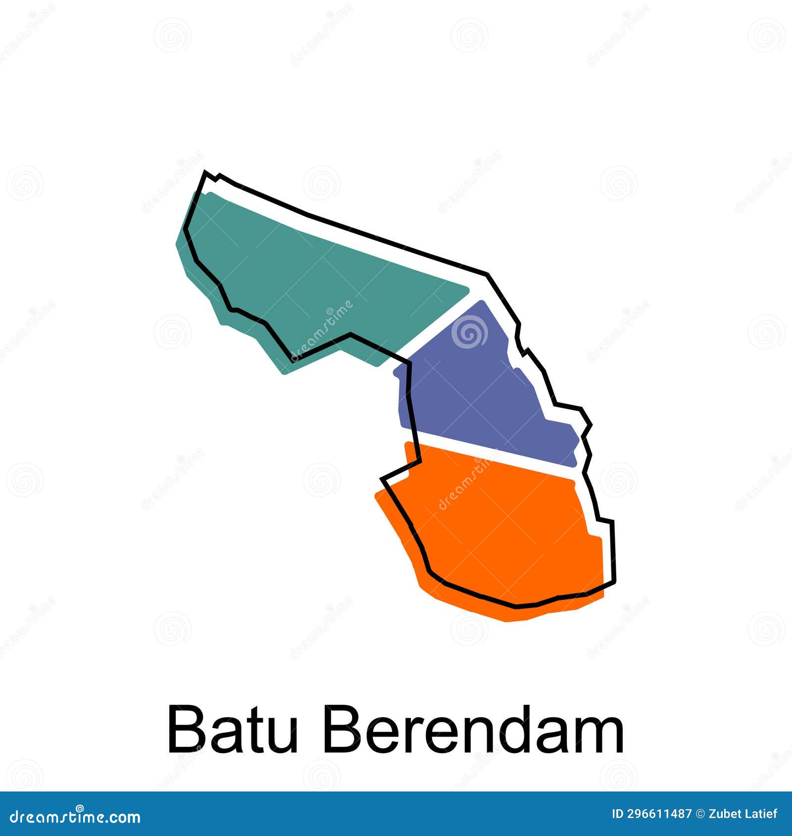 Map City Of Batu Berendam Vector Design, Malaysia Map With Borders ...