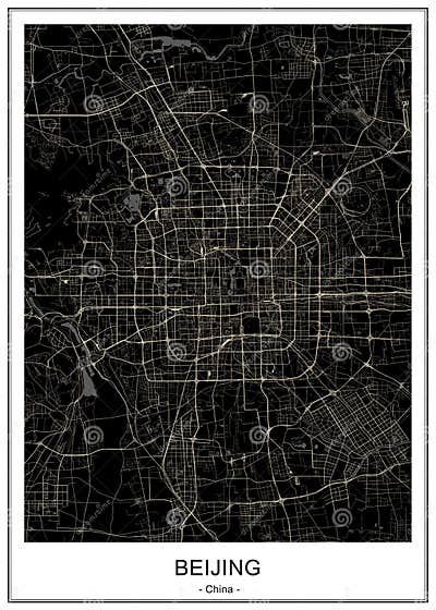 Map of the City of Beijing, China Stock Image - Image of geography ...
