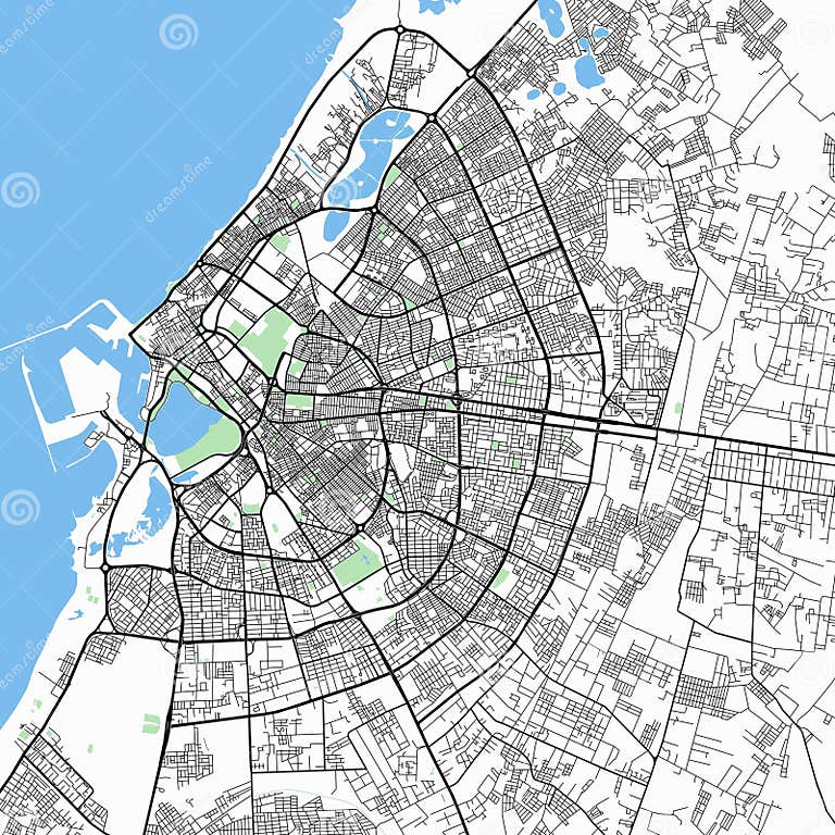 Map of the City of Benghazi. Stock Illustration - Illustration of soil ...