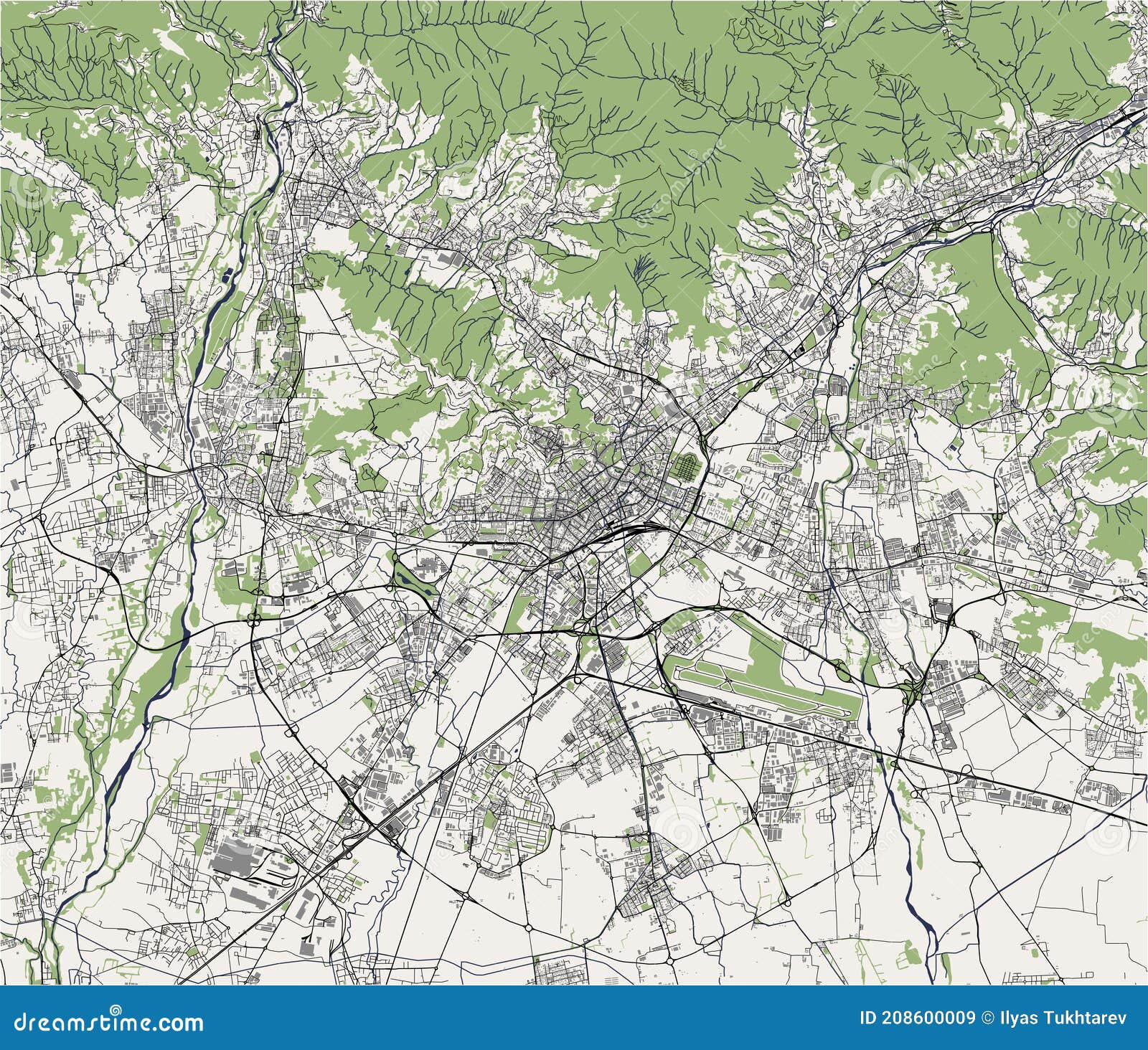 Map of the City of Bergamo Lombardy Italy Stock Vector - Illustration ...