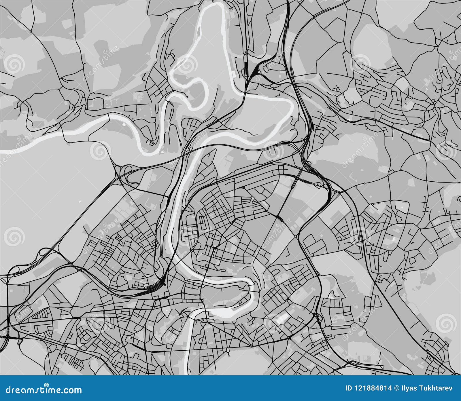 Map of the City of Bern, Switzerland Stock Vector - Illustration of ...