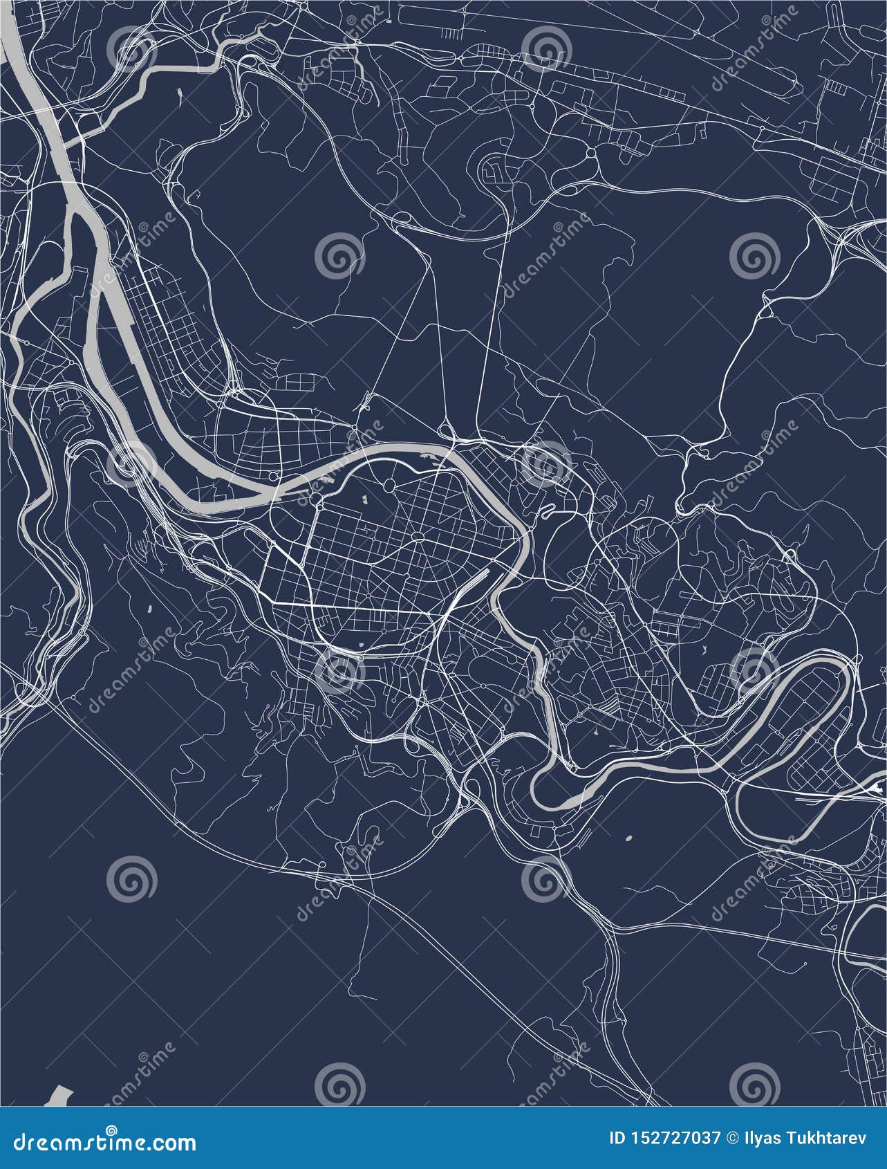 Map of the City of Bilbao, Spain Stock Vector - Illustration of biscay ...