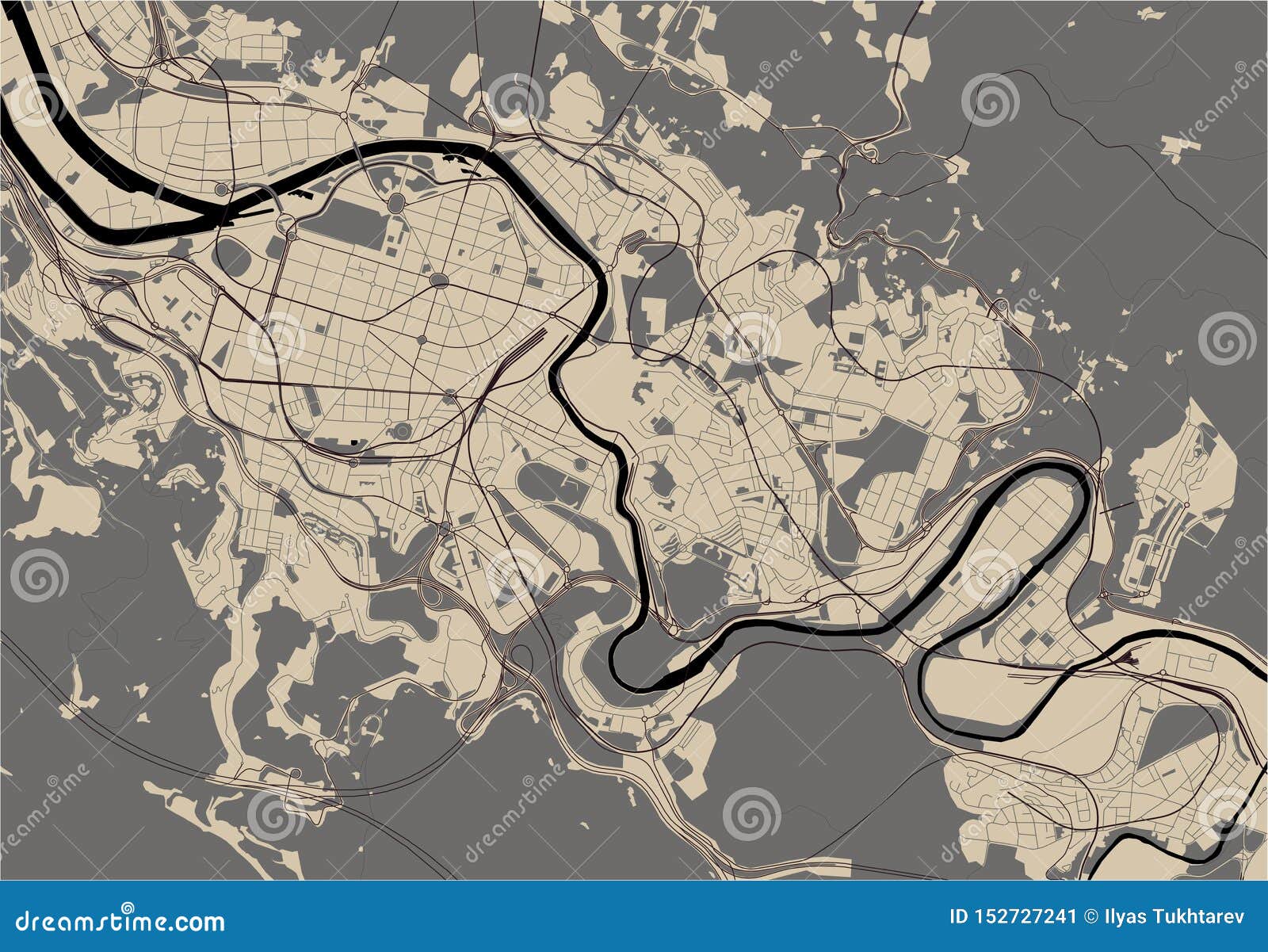 Map of the City of Bilbao, Spain Stock Vector - Illustration of country ...