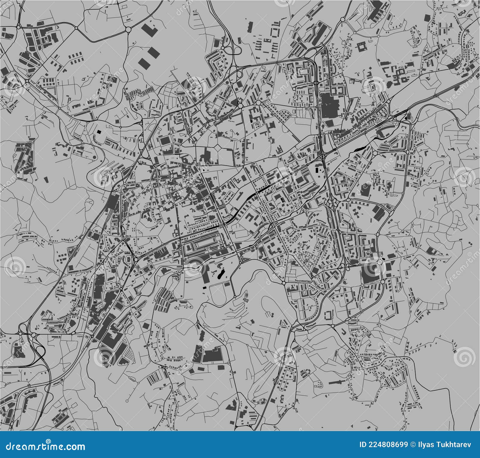 Braga Portugal City Map In Retro Style In Golden Color. Outline Map ...