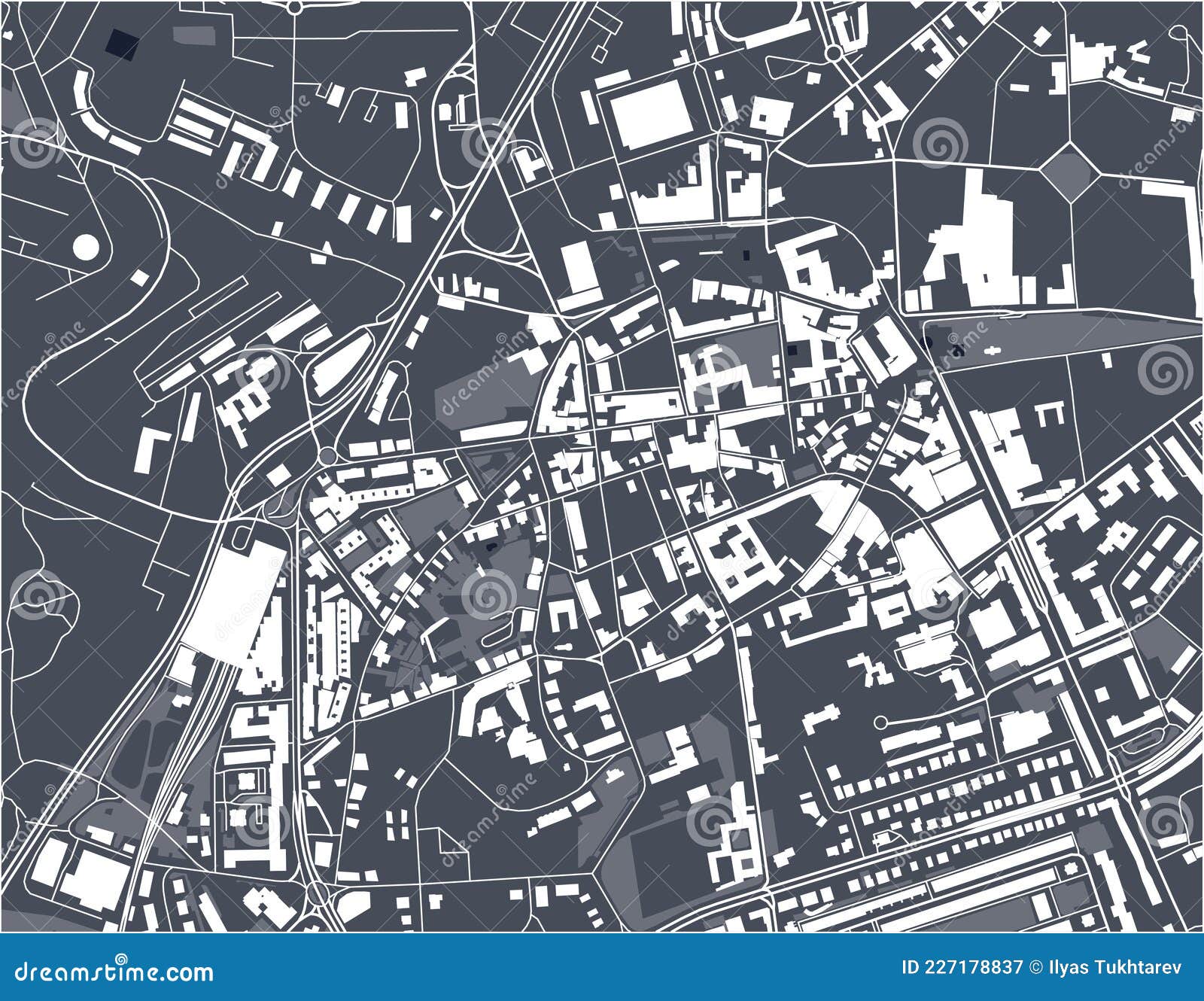 Map of the City of Braga, Portugal Stock Vector - Illustration of ...