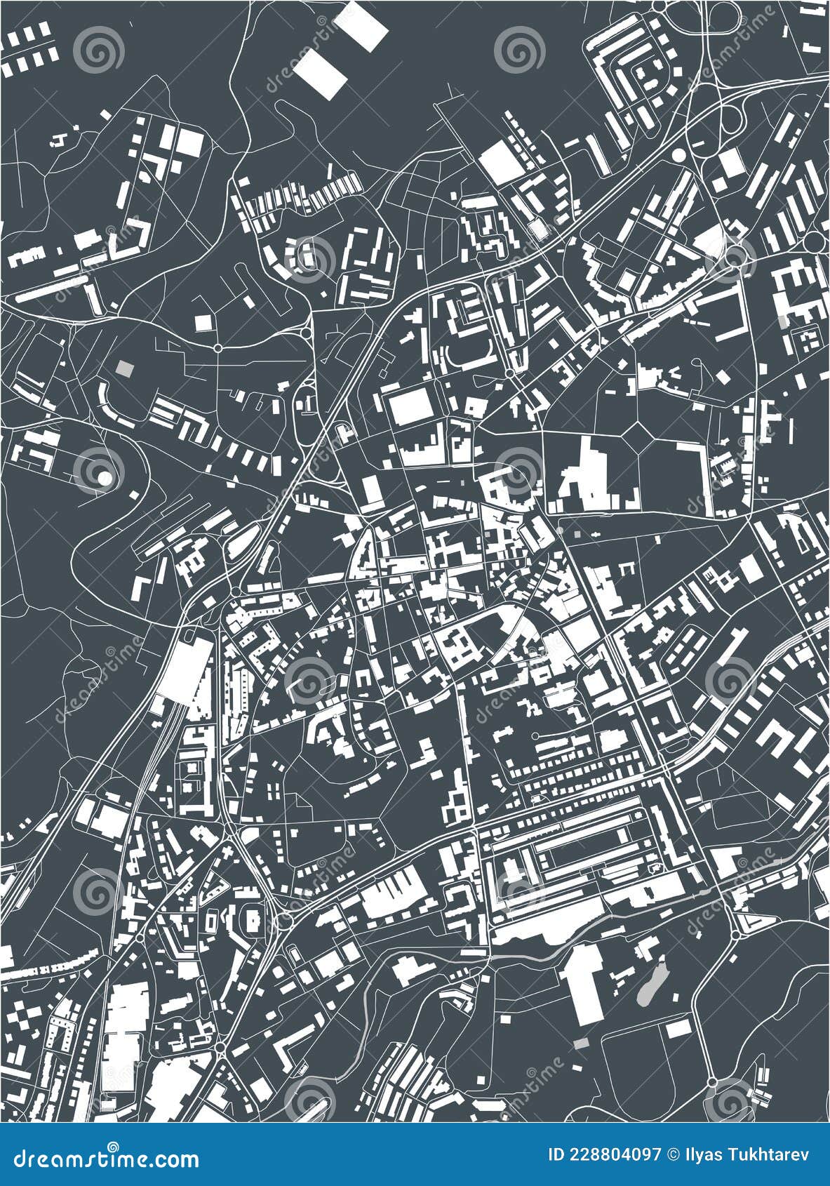 Map of the City of Braga, Portugal Stock Illustration - Illustration of ...