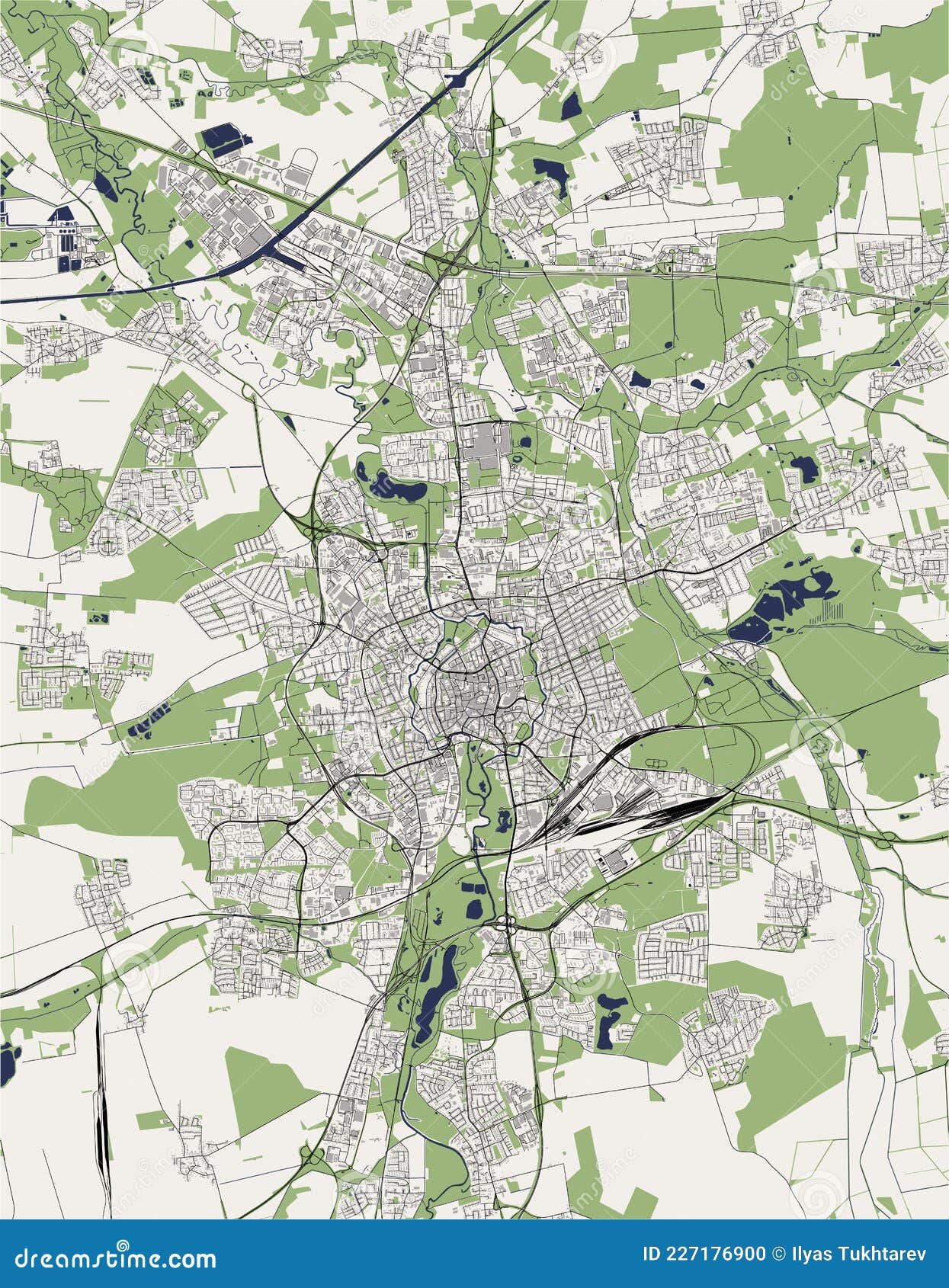 Map of the City of of Braunschweig, Germany Stock Illustration ...