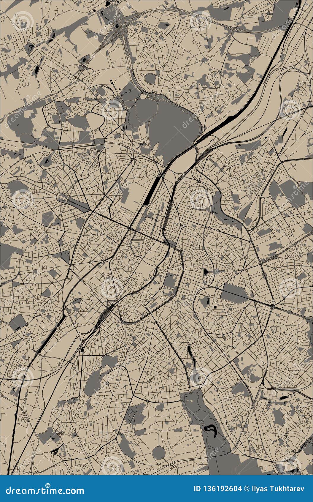 City Of Brussels, Belgium Architecture Line Skyline Illustration ...