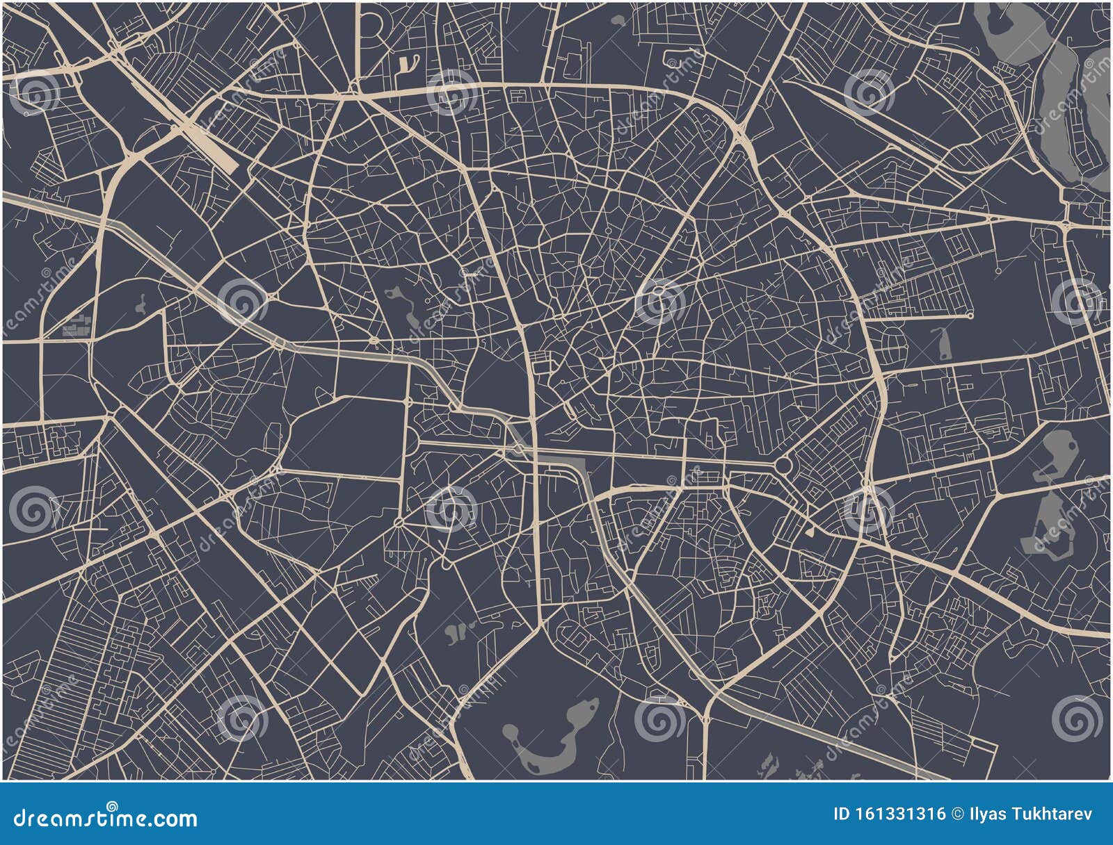 Map of the City of Bucharest, Romania Stock Illustration - Illustration ...