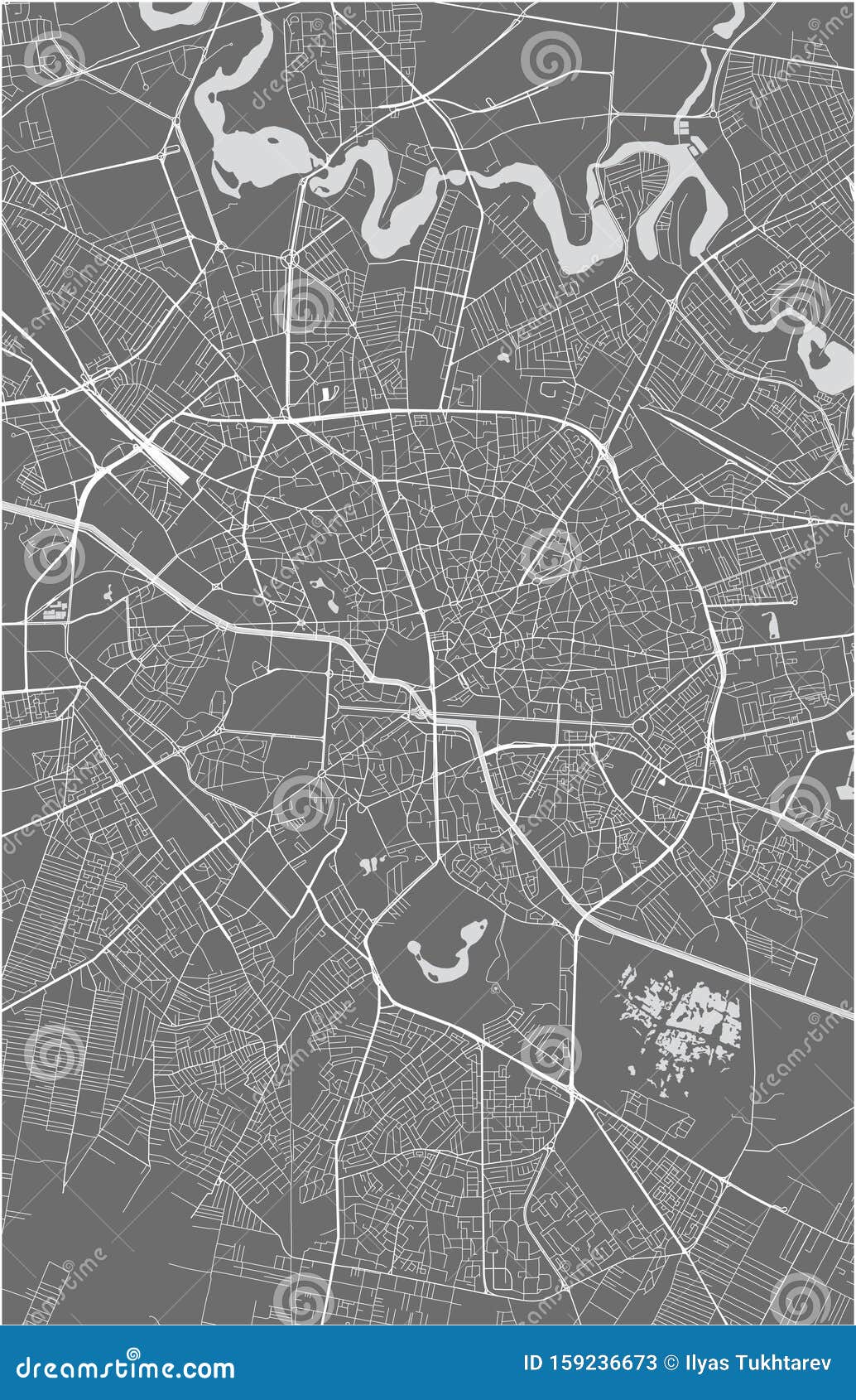 Map of the City of Bucharest, Romania Stock Illustration - Illustration ...