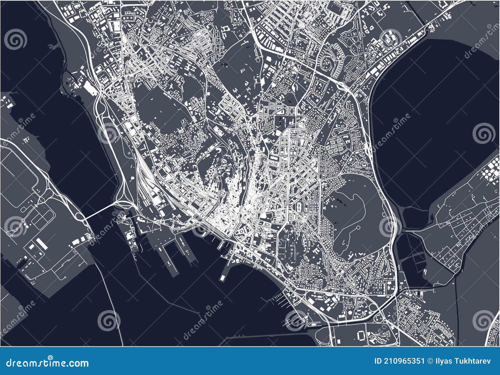 Map of the City of Cagliari, Sardinia, Italy Stock Vector ...