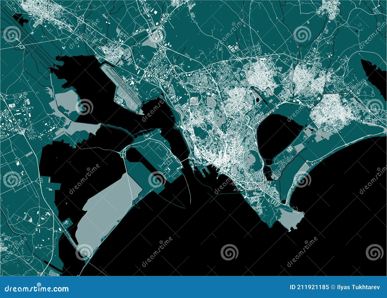 Map of the City of Cagliari, Sardinia, Italy Stock Vector ...