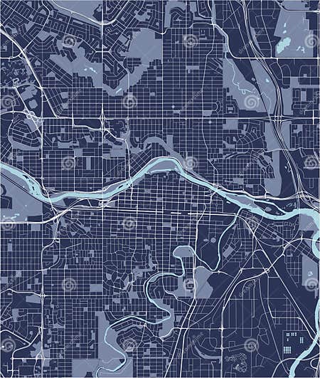 Map of the City of Calgary, Canada Stock Illustration - Illustration of ...