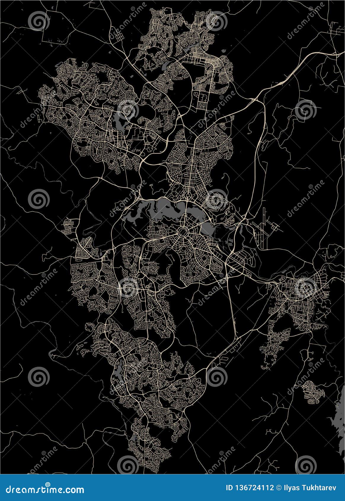Map of the City of Canberra, Australian Capital Territory, Australia ...