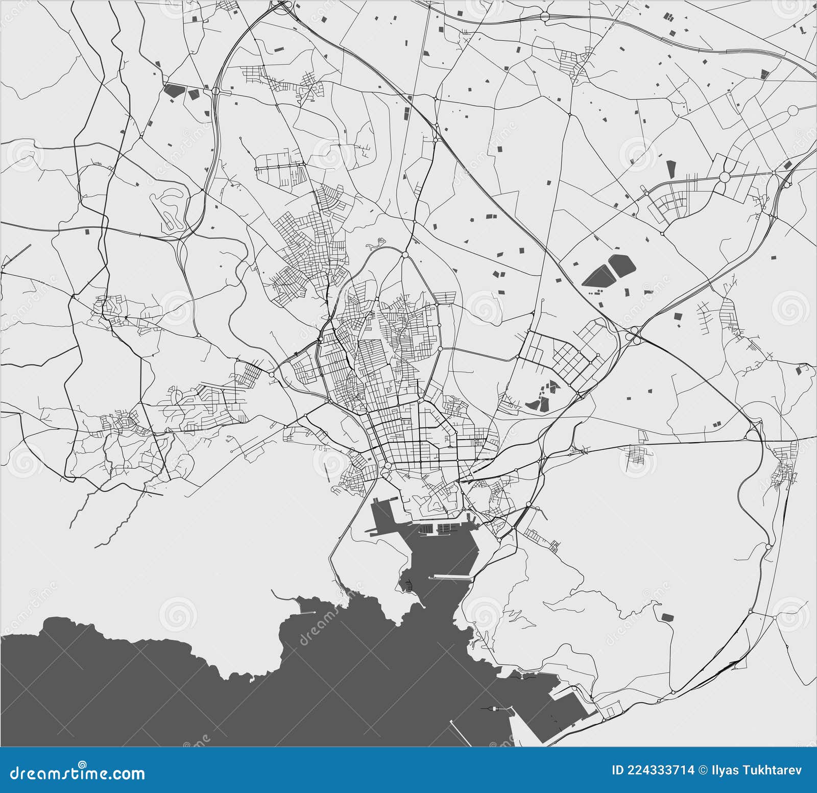 Cartagena Spain City Map In Retro Style In Golden Color. Outline Map ...